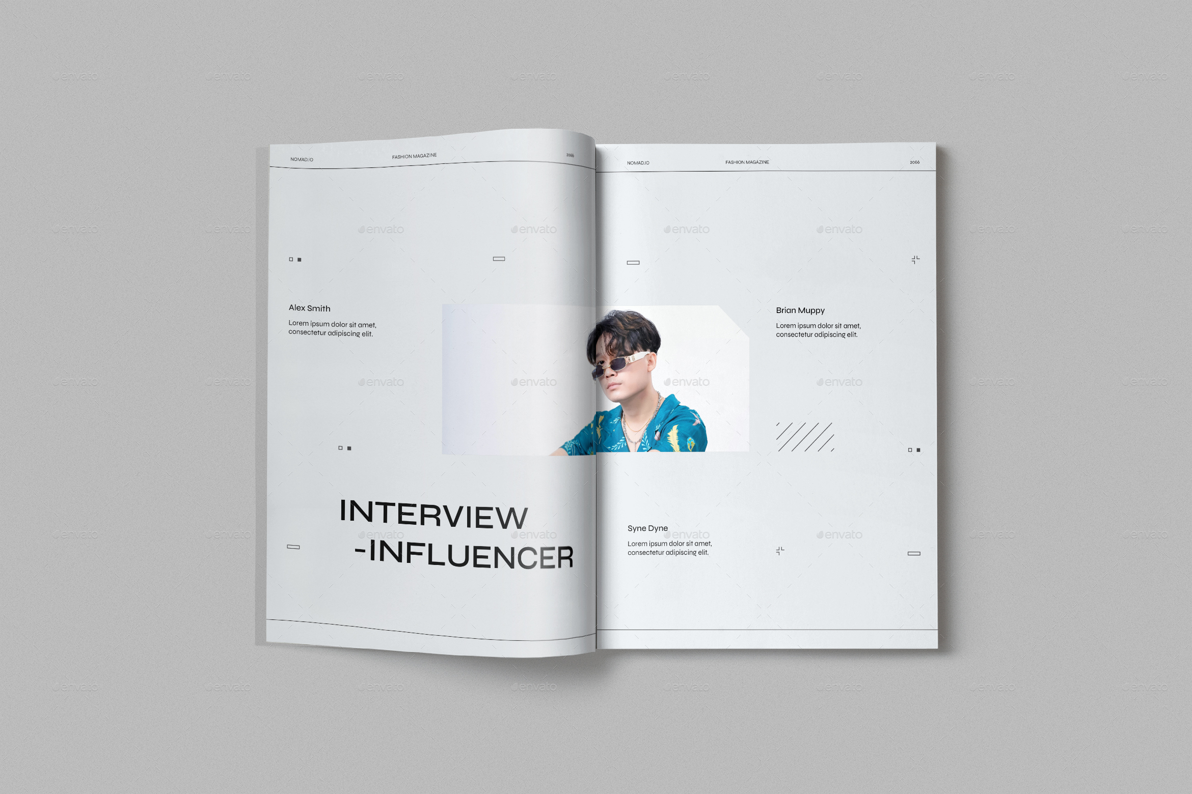 Monochrome Cyberpunk Style Fashion Magazine, Print Templates | GraphicRiver