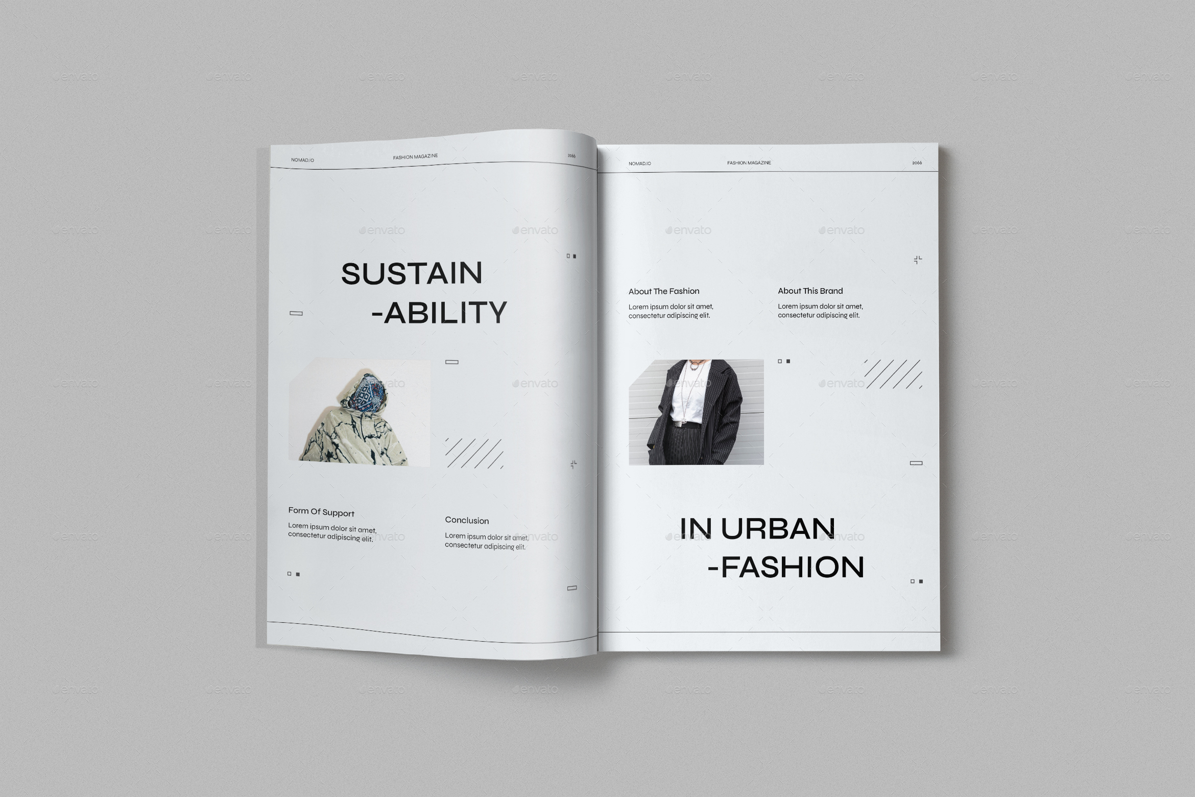 Monochrome Cyberpunk Style Fashion Magazine, Print Templates | GraphicRiver