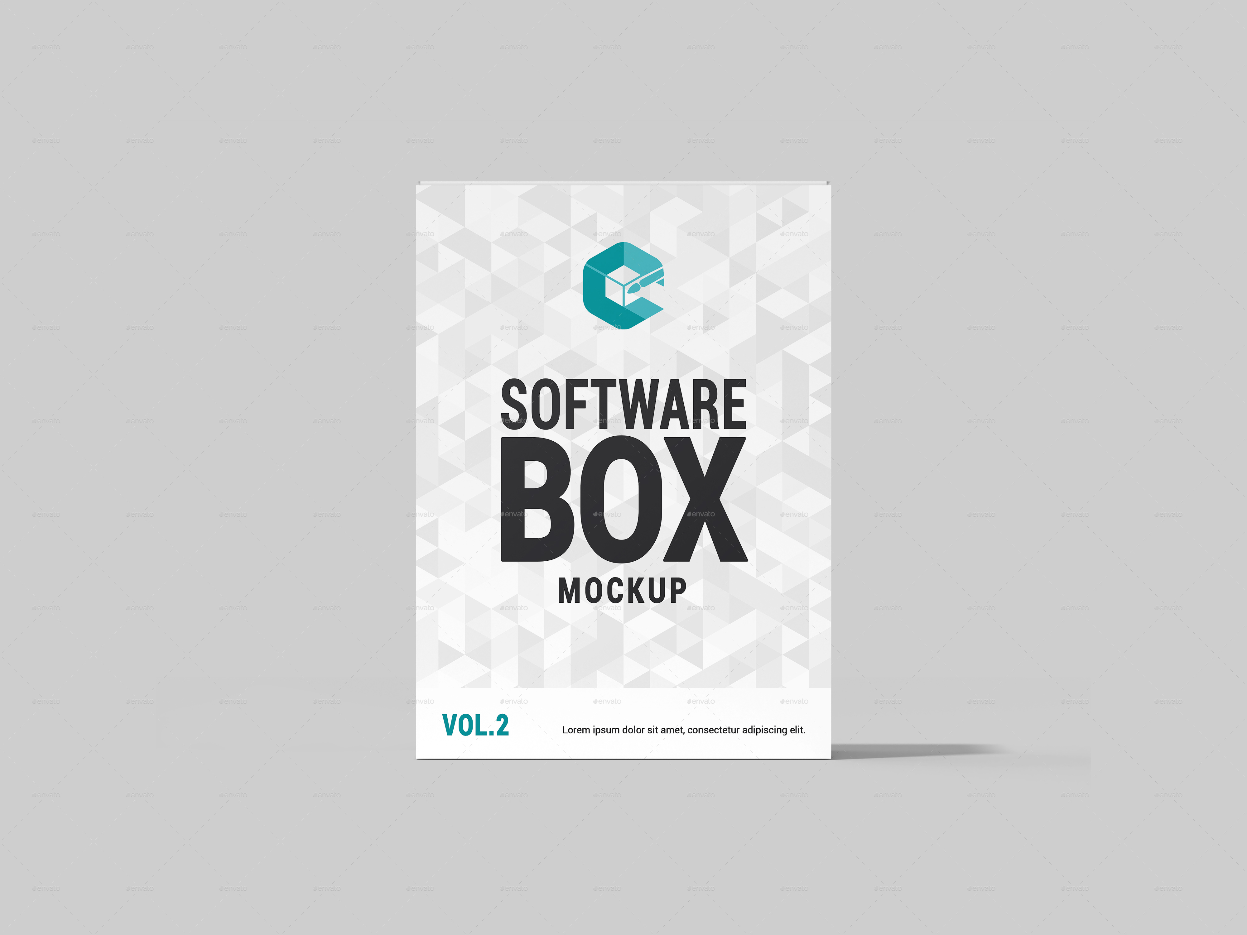 Rectangle Software Box Mockup V.2 - Square Product Box With Kraft Paper ...