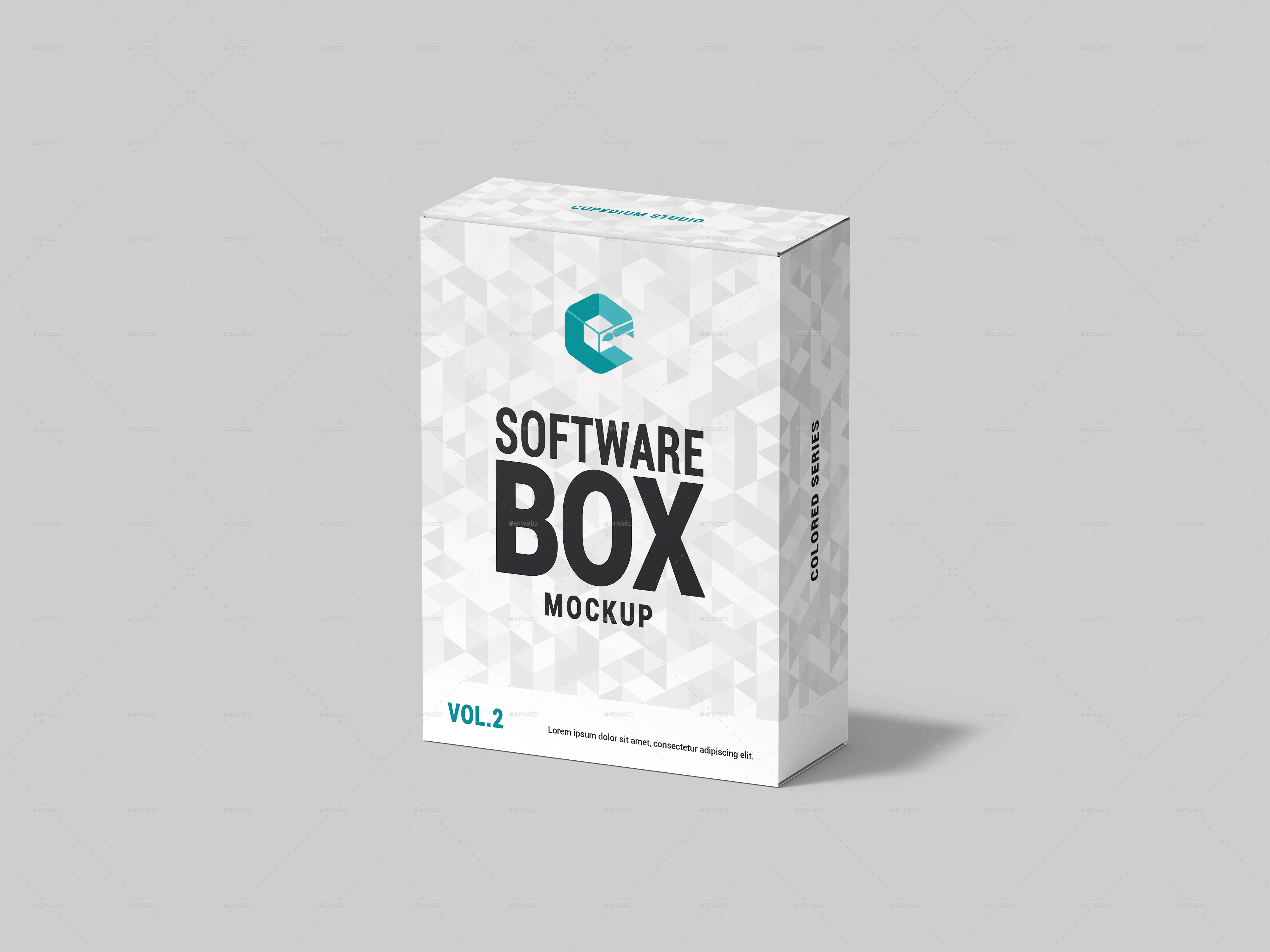 Rectangle Software Box Mockup V.2 - Square Product Box With Kraft Paper ...
