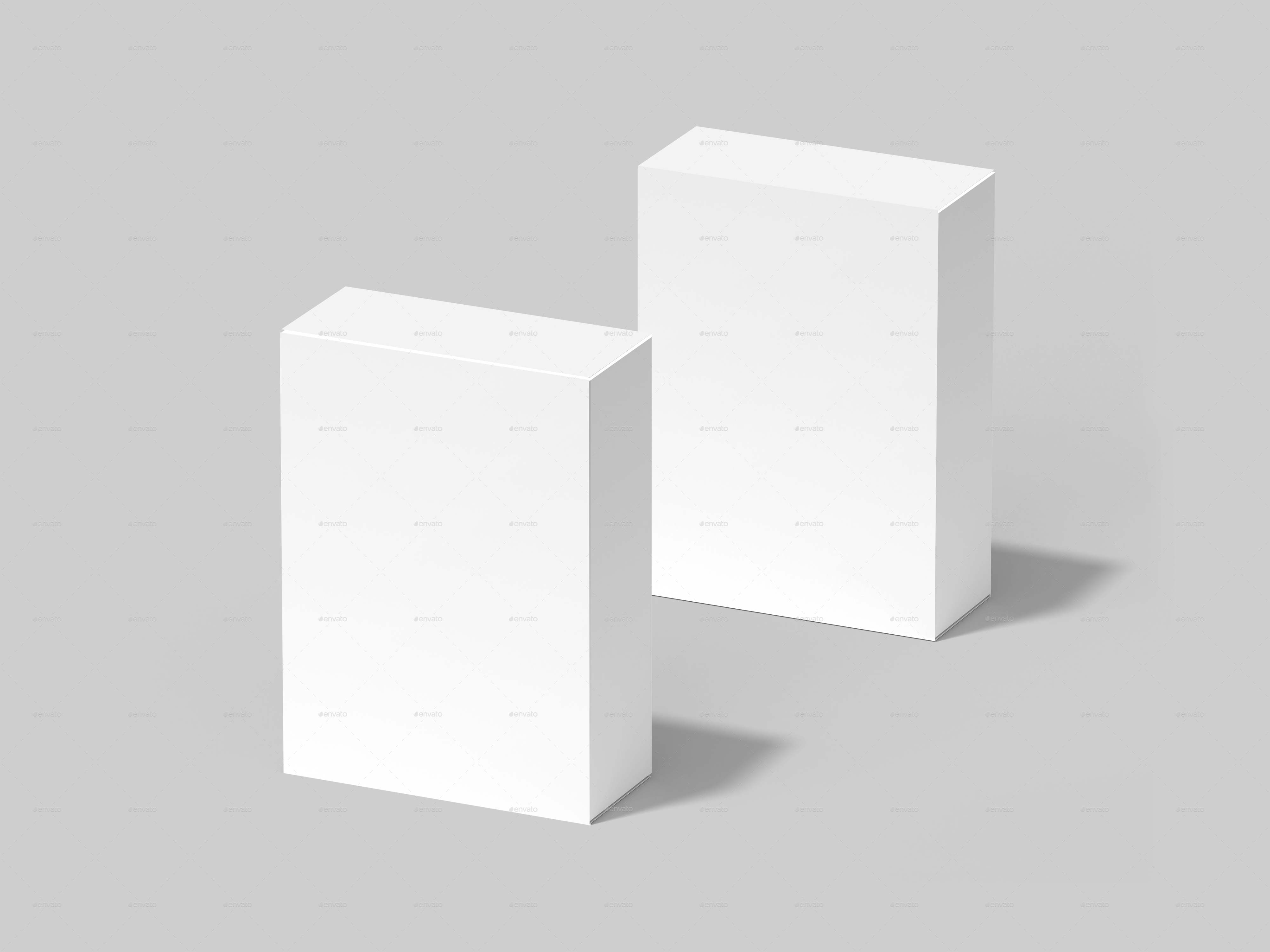 Rectangle Software Box Mockup V.2 - Square Product Box With Kraft Paper ...