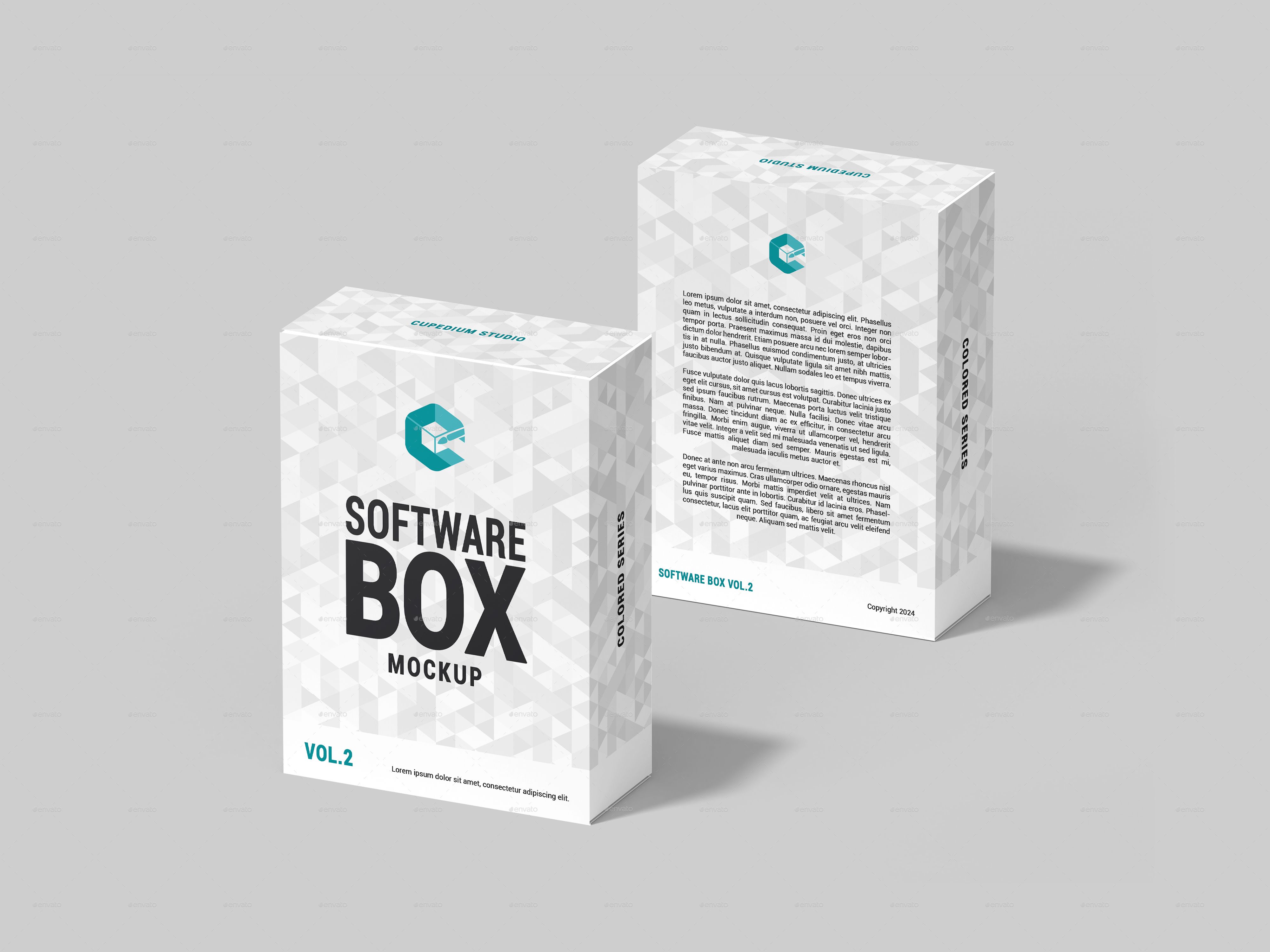 Rectangle Software Box Mockup V.2 - Square Product Box With Kraft Paper ...