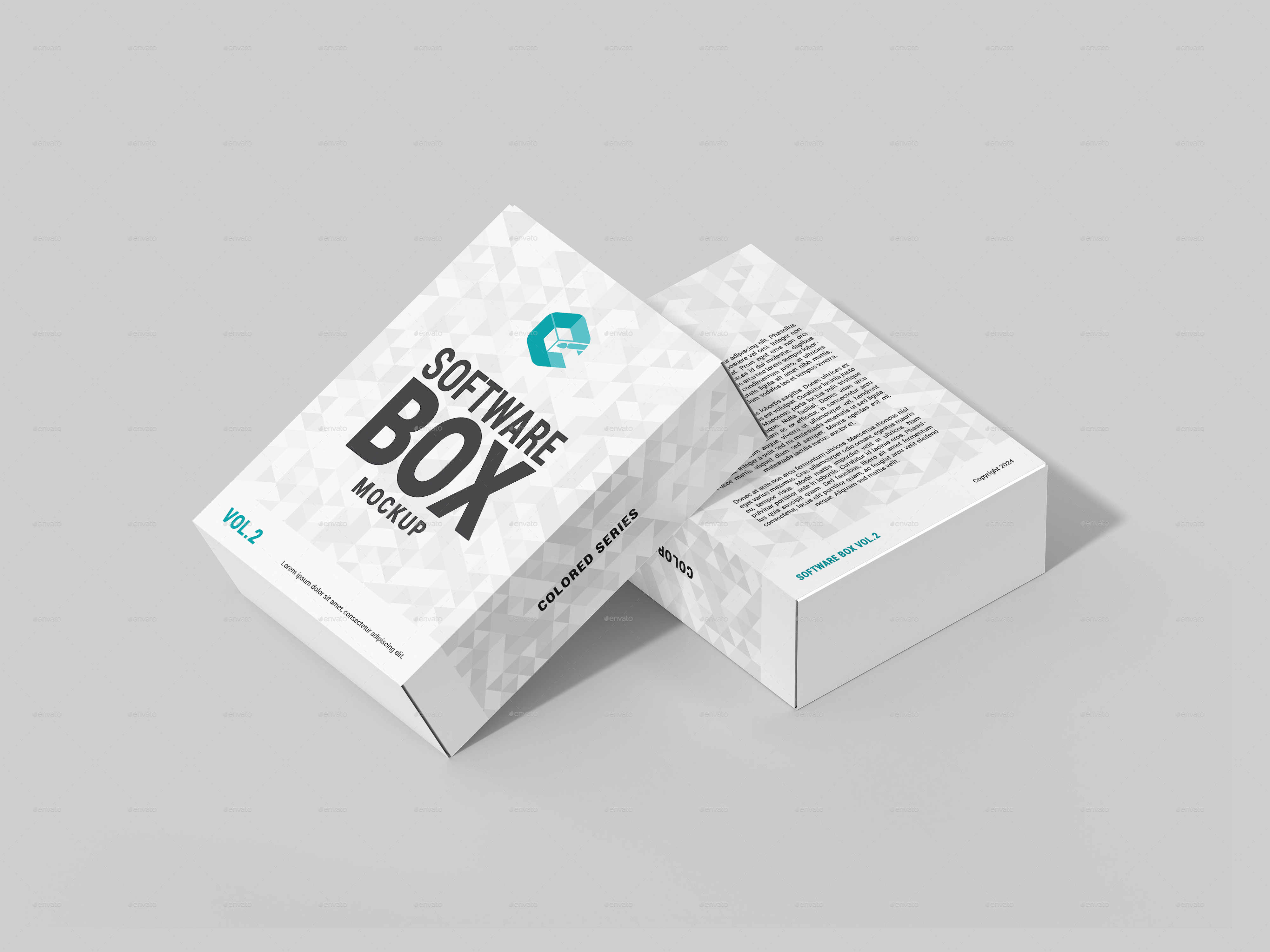 Rectangle Software Box Mockup V.2 - Square Product Box With Kraft Paper ...