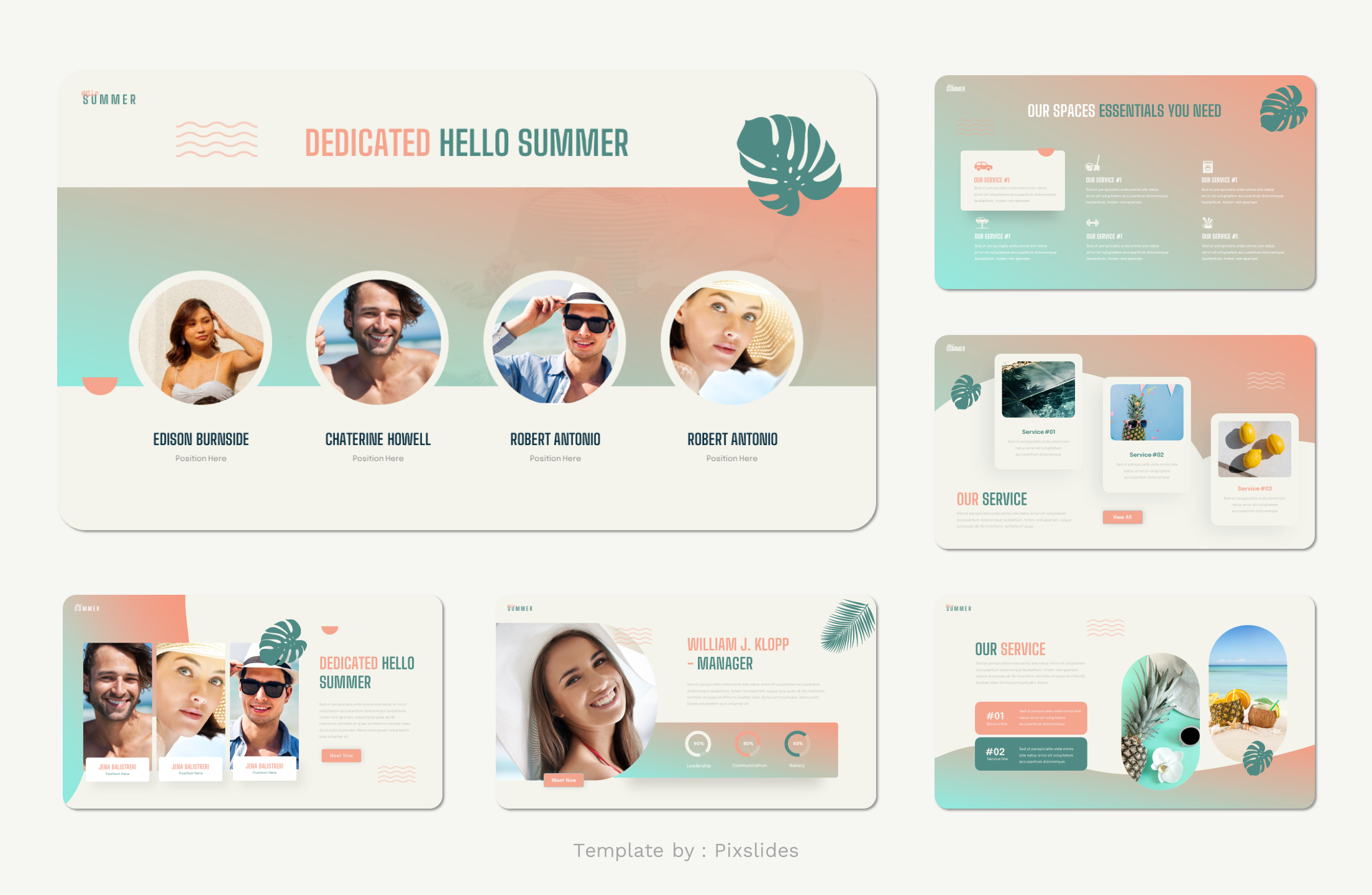 Hello Summer PowerPoint Presentation Template, Presentation Templates
