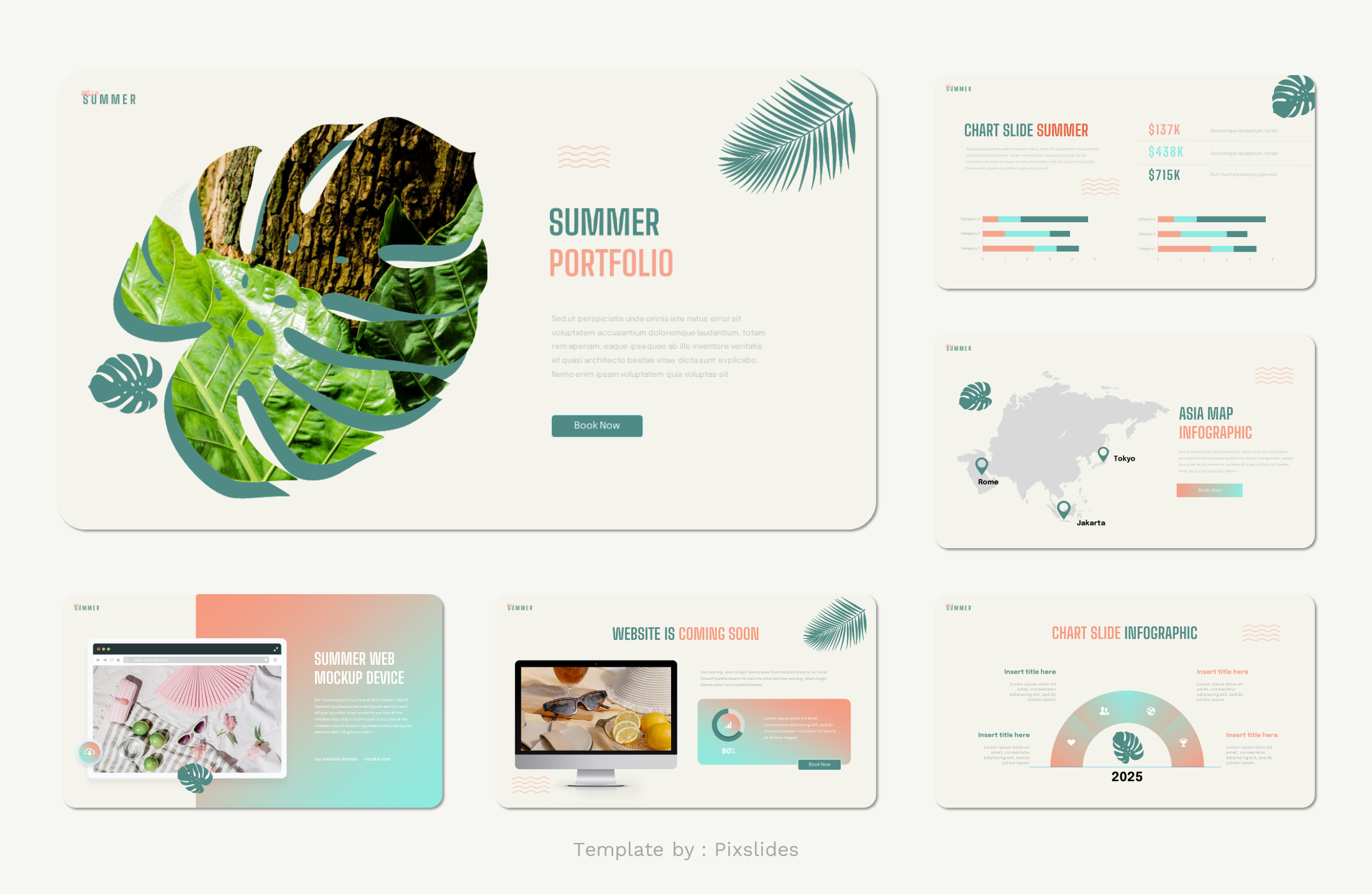 Hello Summer PowerPoint Presentation Template, Presentation Templates