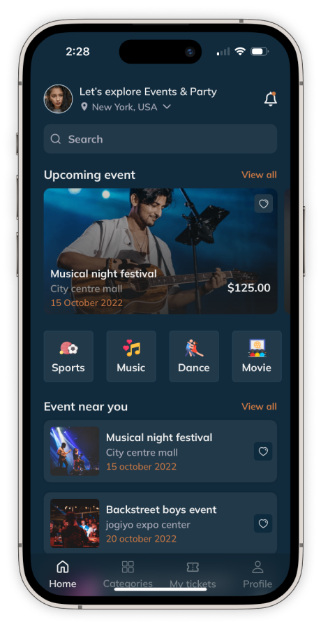 Events App Template Dj App Template Event Ticket Booking App Template In React Native