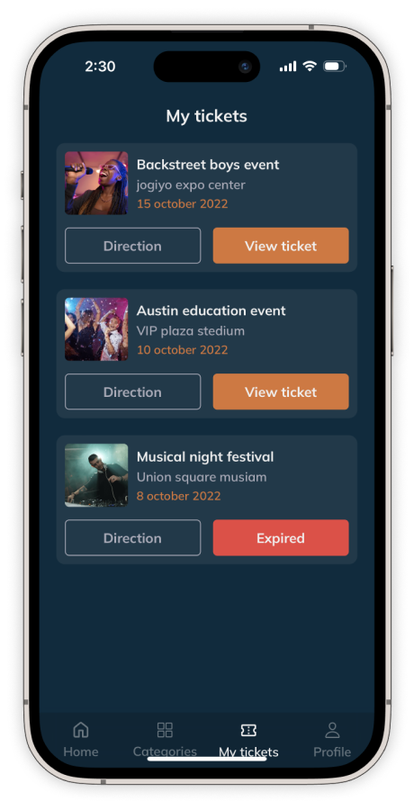 Events App Template Dj App Template Event Ticket Booking App Template In React Native