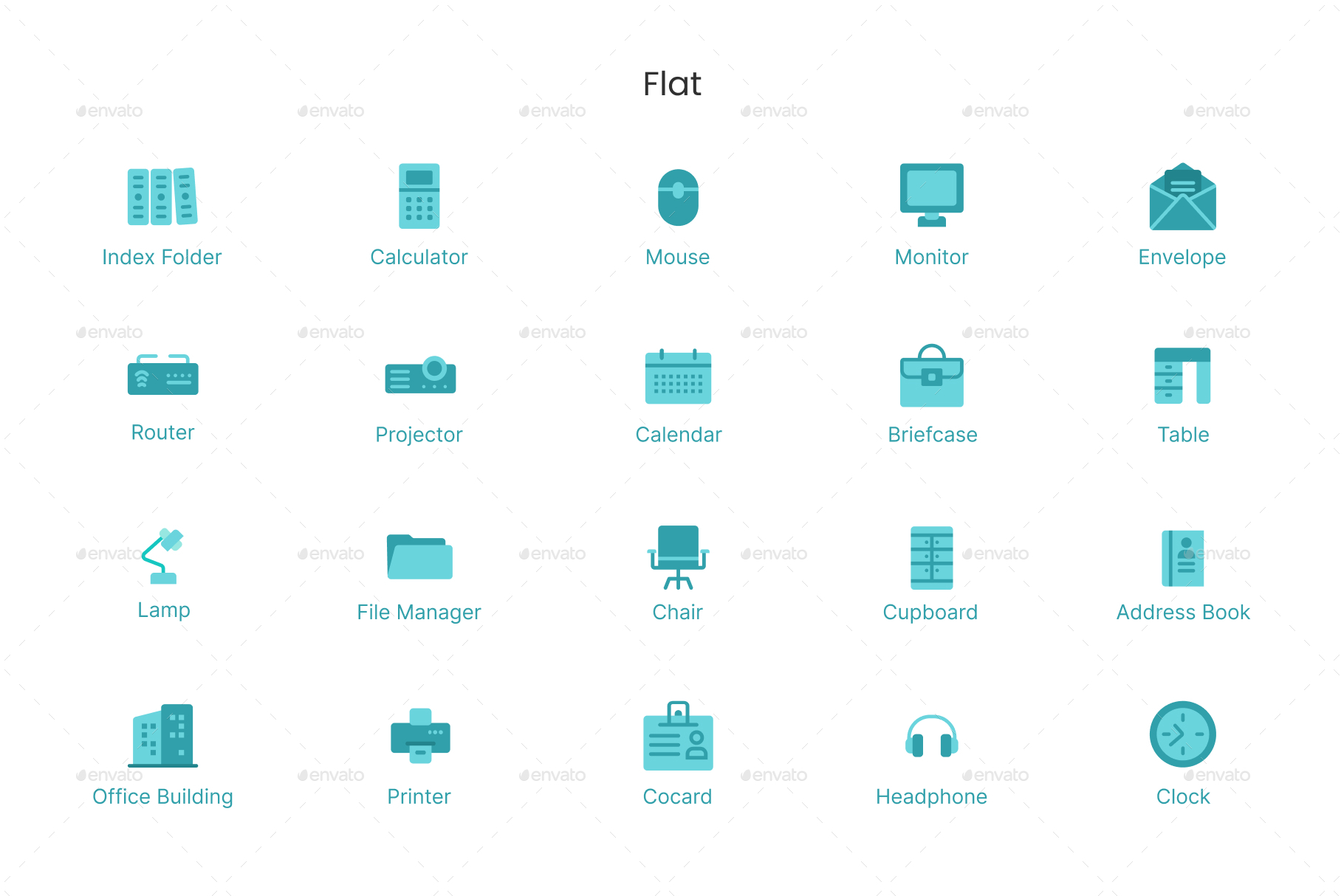 Graphoffice - Office Minimalist Icon Pack, Icons | GraphicRiver