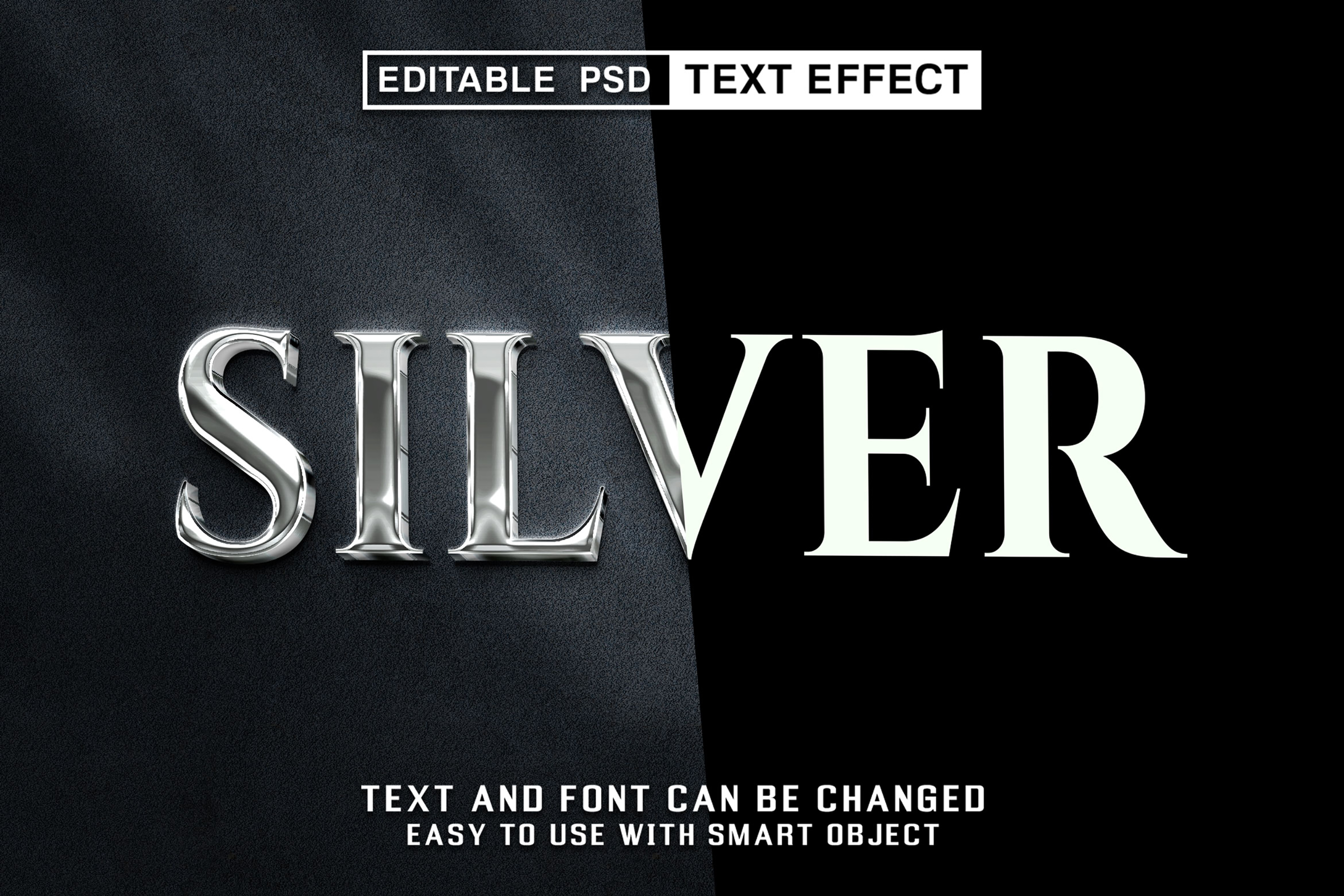 Silver Editable Text Effect, Add-ons | GraphicRiver