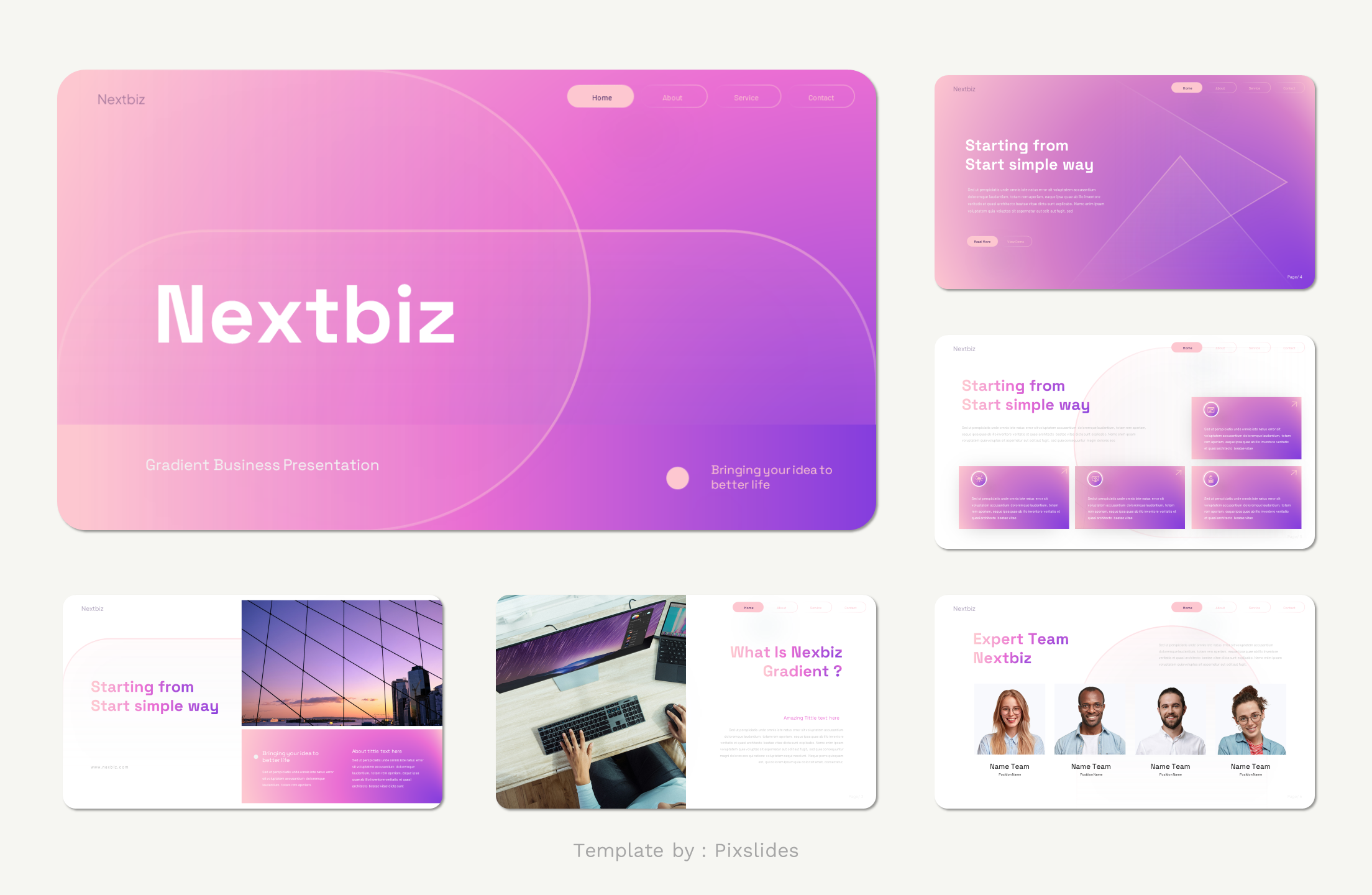 Nexbiz - Gradient Business PowerPoint Presentation, Presentation Templates