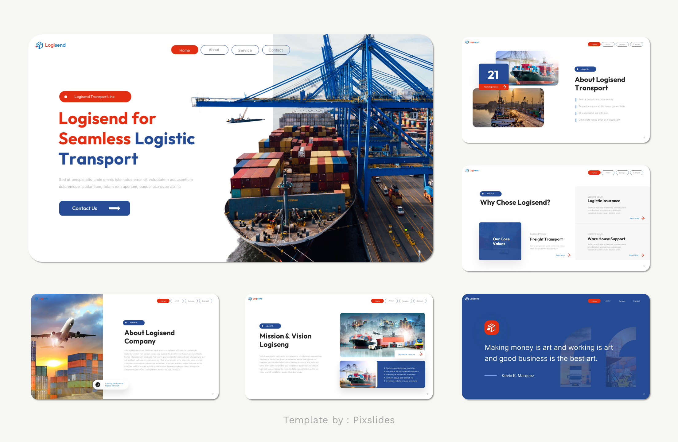 Logisend - Logistic PowerPoint Presentation Template, Presentation ...