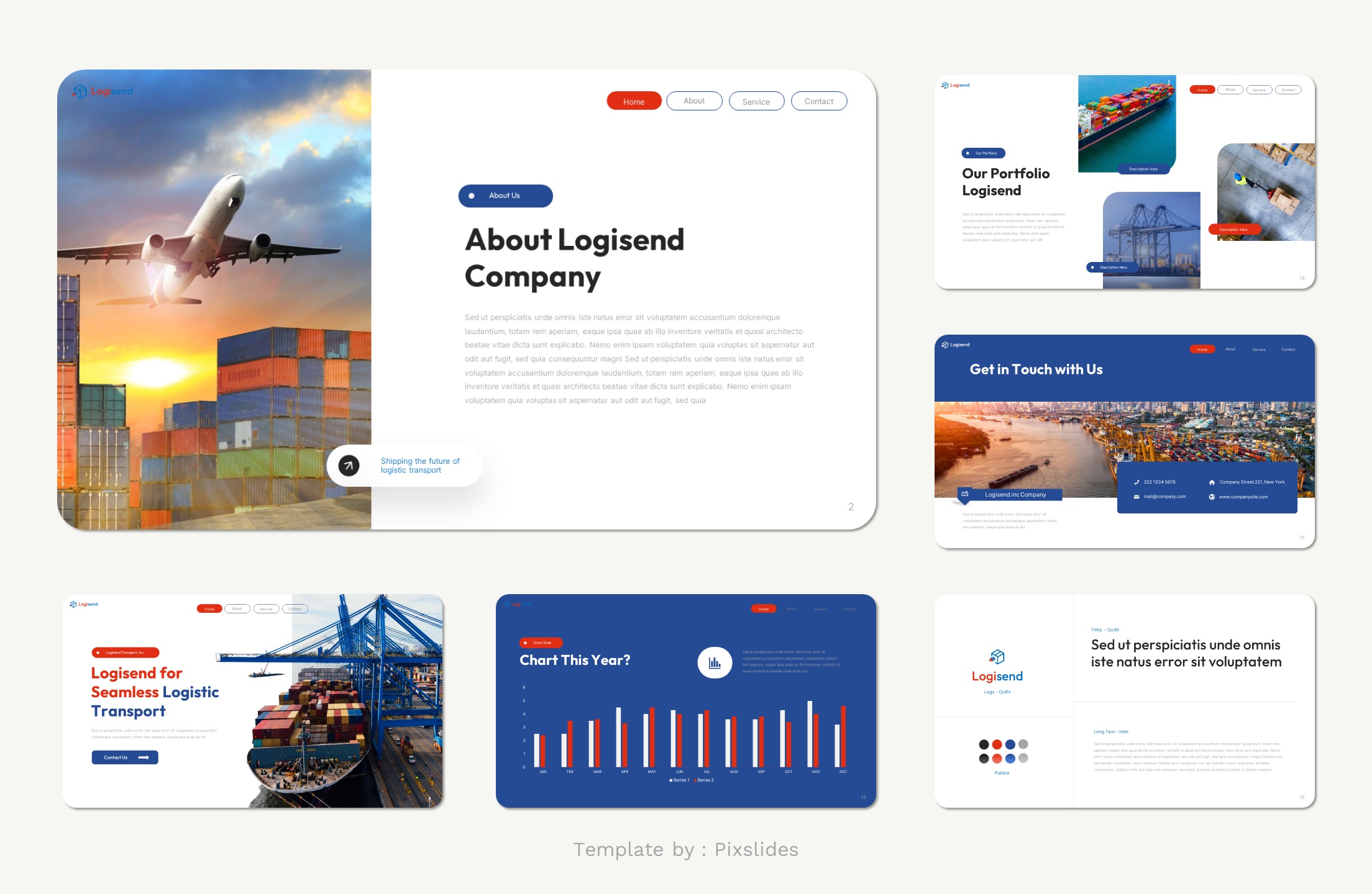 Logisend - Logistic Keynote Presentation Template, Presentation Templates