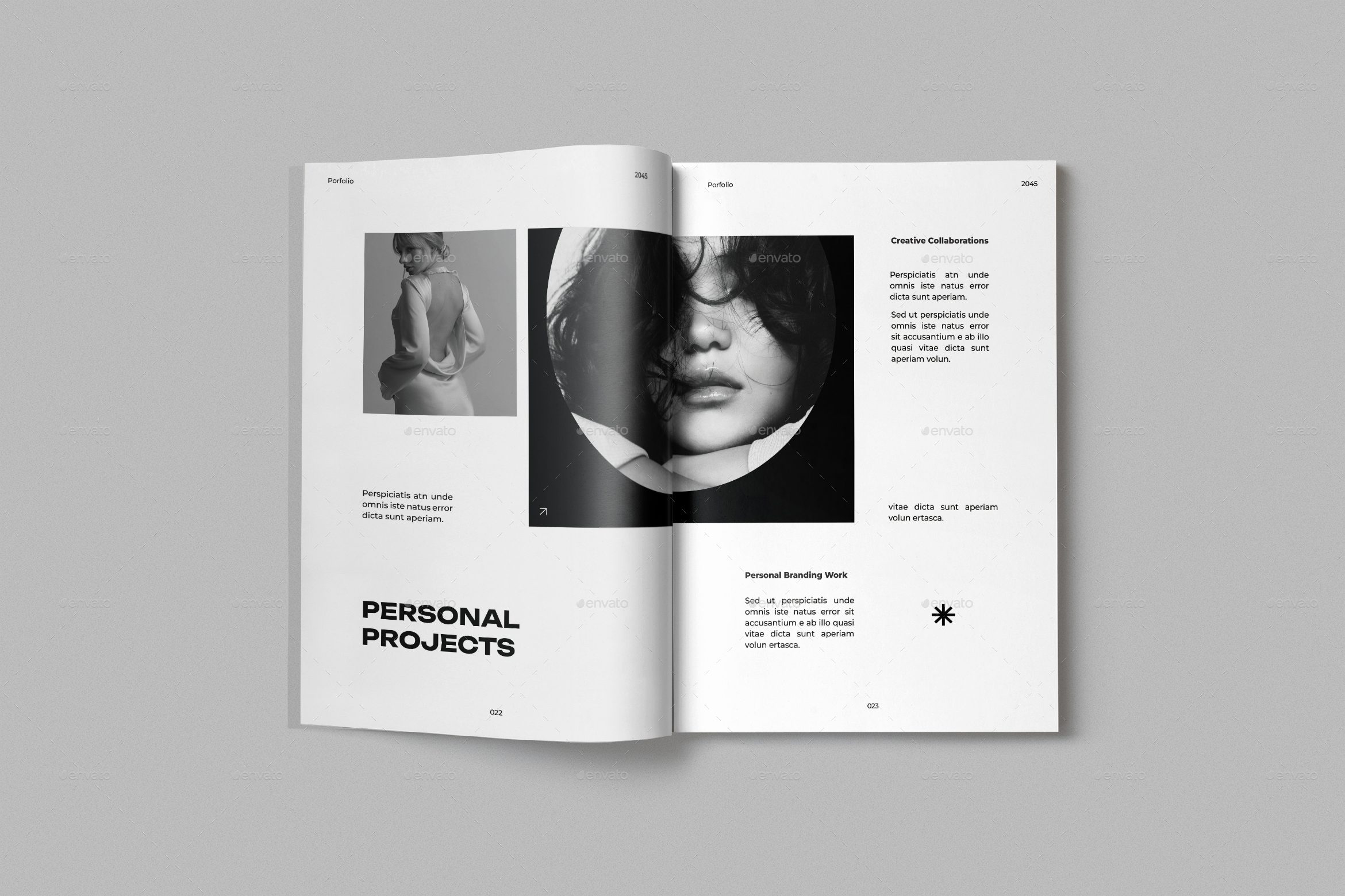 Monochrome Fashion Modeling Portfolio, Print Templates | GraphicRiver