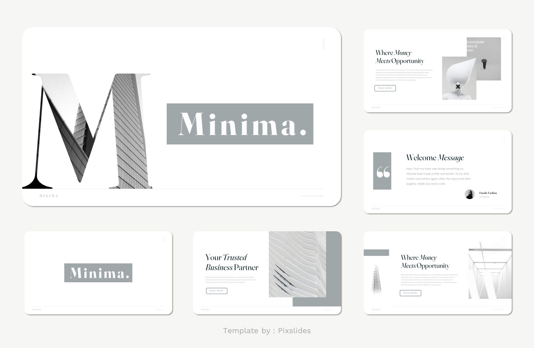 Minima - Minimal PowerPoint Presentation Template, Presentation Templates