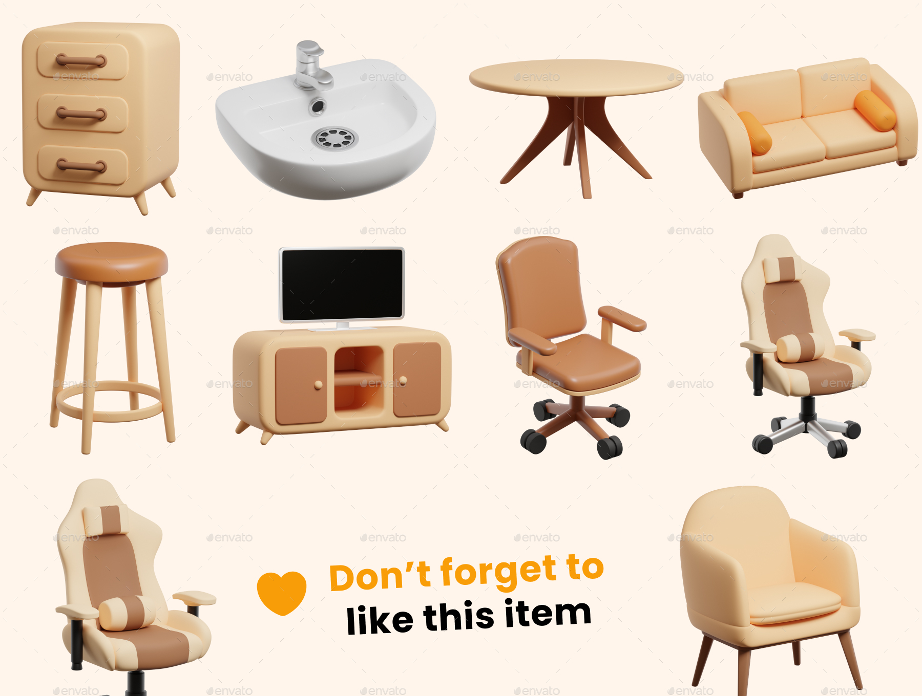 Furniture 3D Icon, Graphics | GraphicRiver