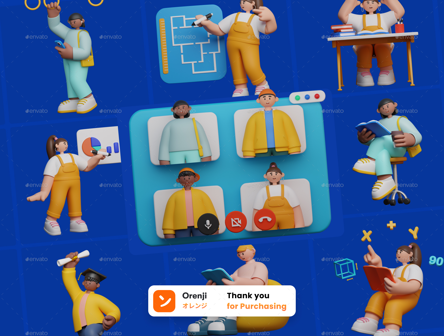 Student Activity 3D Characters, Graphics | GraphicRiver