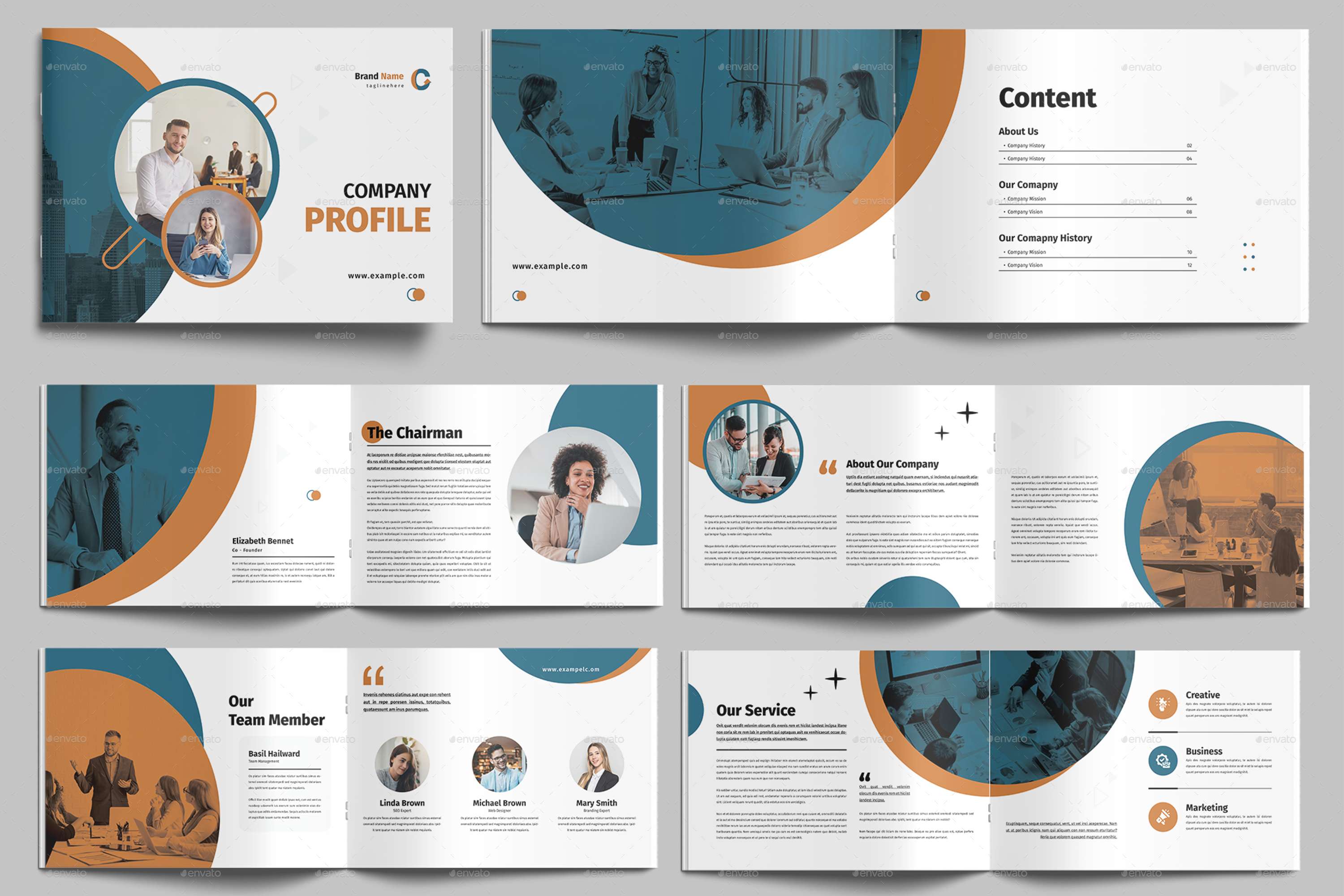 Company Profile Landscape Layout, Print Templates | GraphicRiver