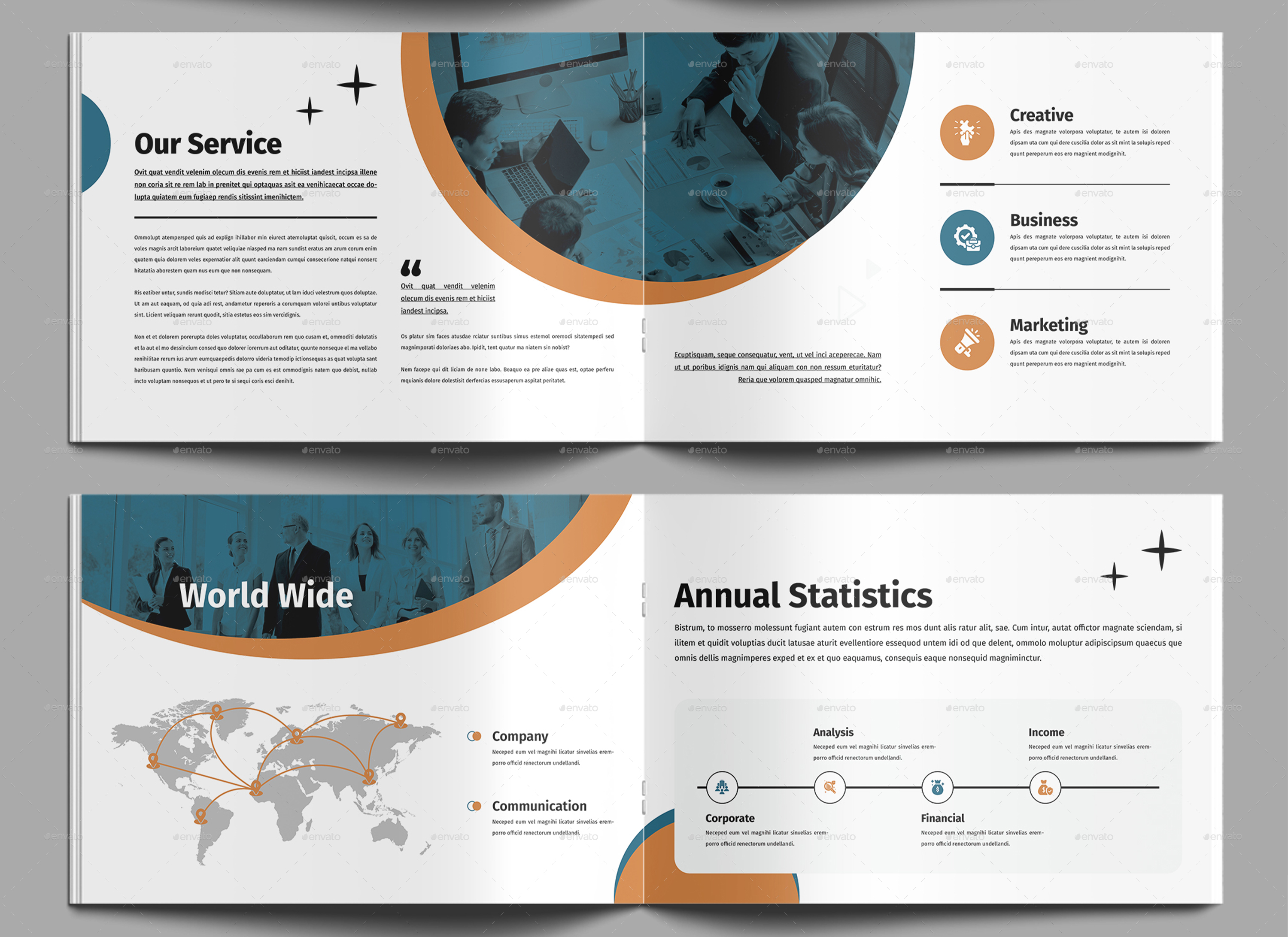Company Profile Landscape Layout, Print Templates | GraphicRiver