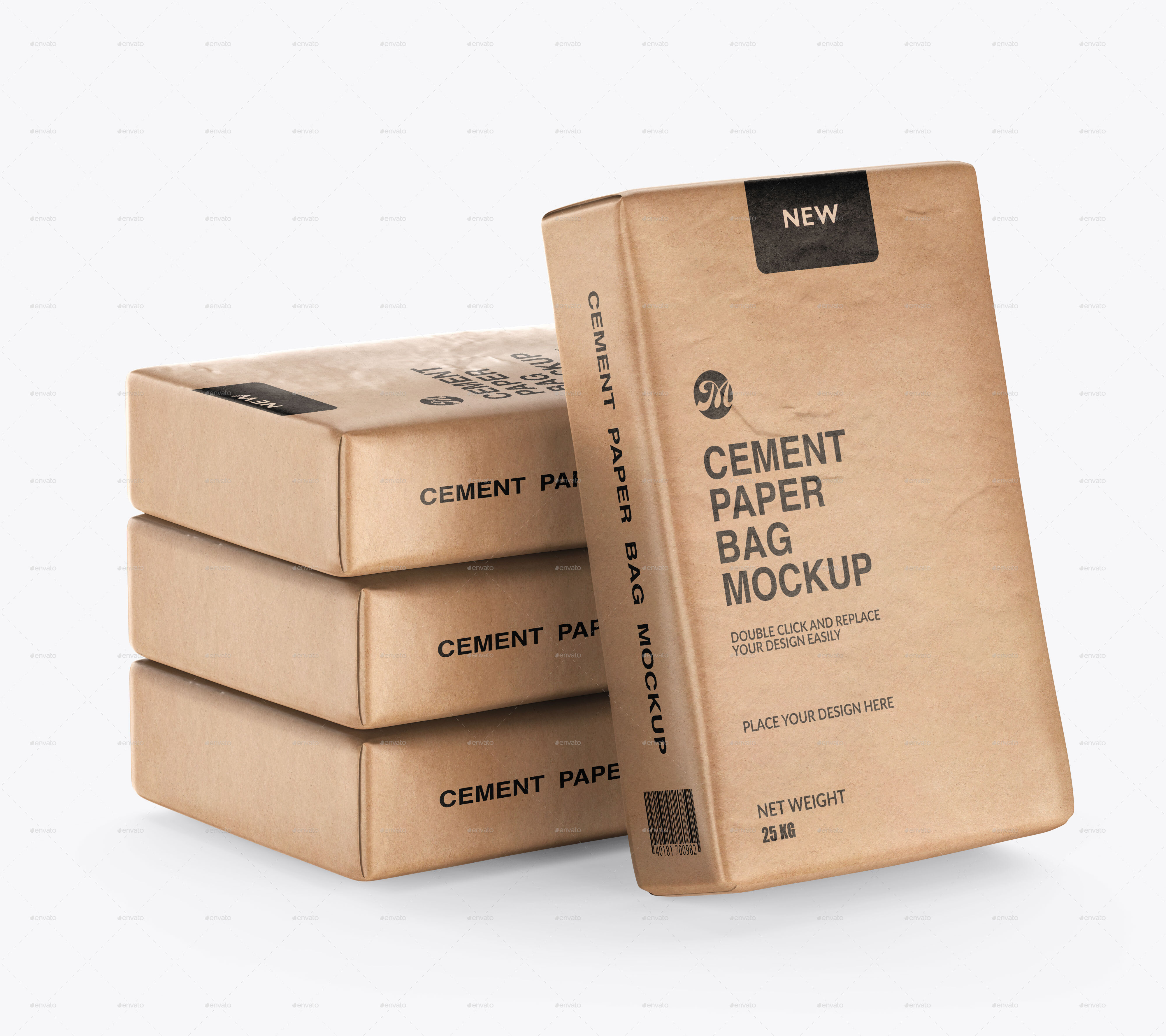 Paper Cement Bag Mockup Set, Graphics | GraphicRiver