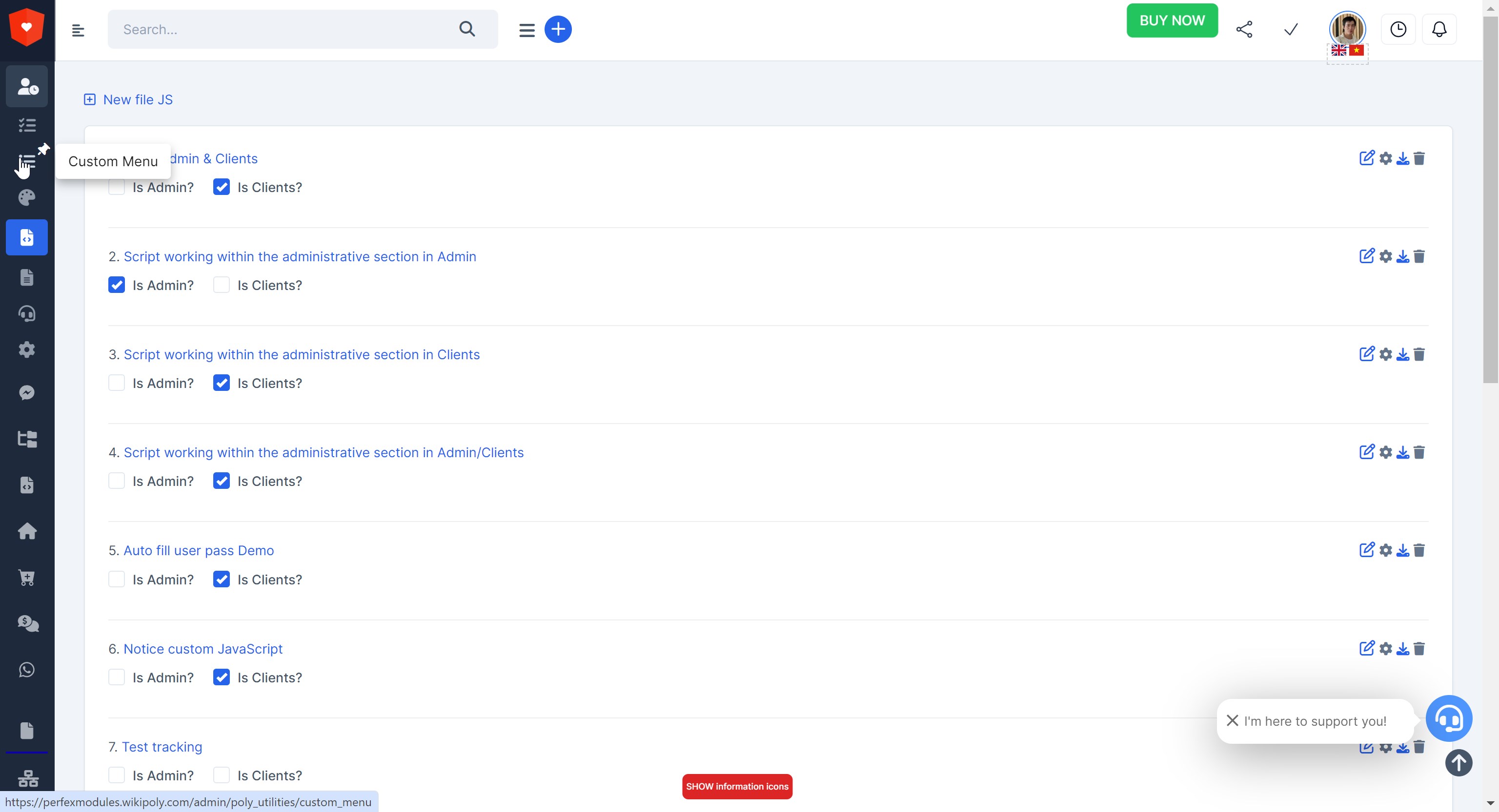 PolyUtilities for Perfex CRM: Quick Access Menu, Custom JS, CSS, and More by polyxgo