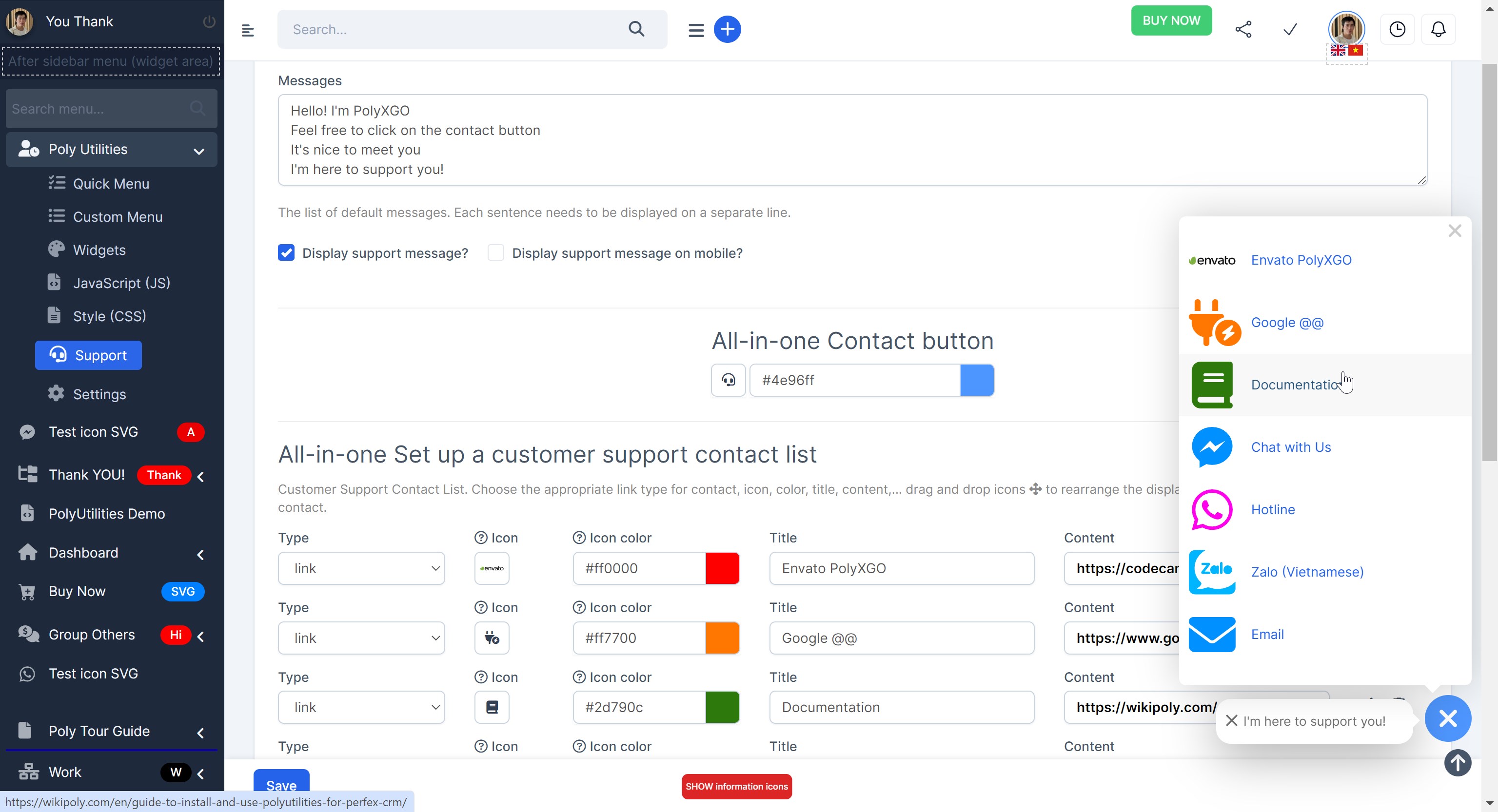Polyutilities For Perfex Crm Quick Access Menu Custom Js Css And More By Polyxgo 3436