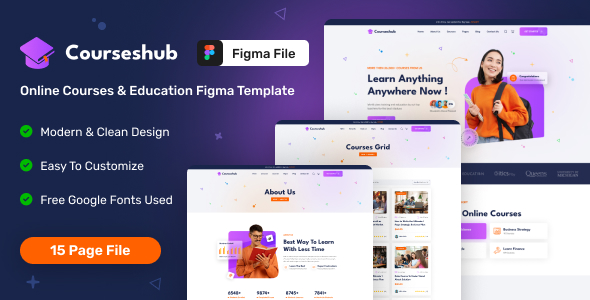 Courseshub - Online Courses & Education Figma Template by GeekCodeLab