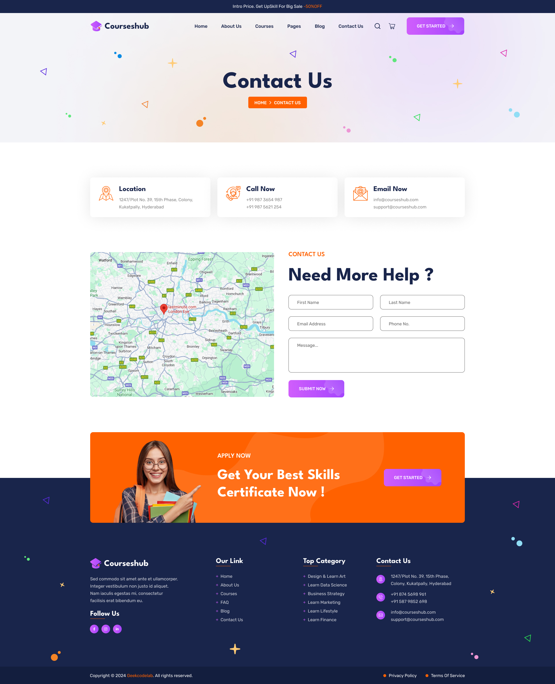 Courseshub - Online Courses & Education Figma Template by GeekCodeLab