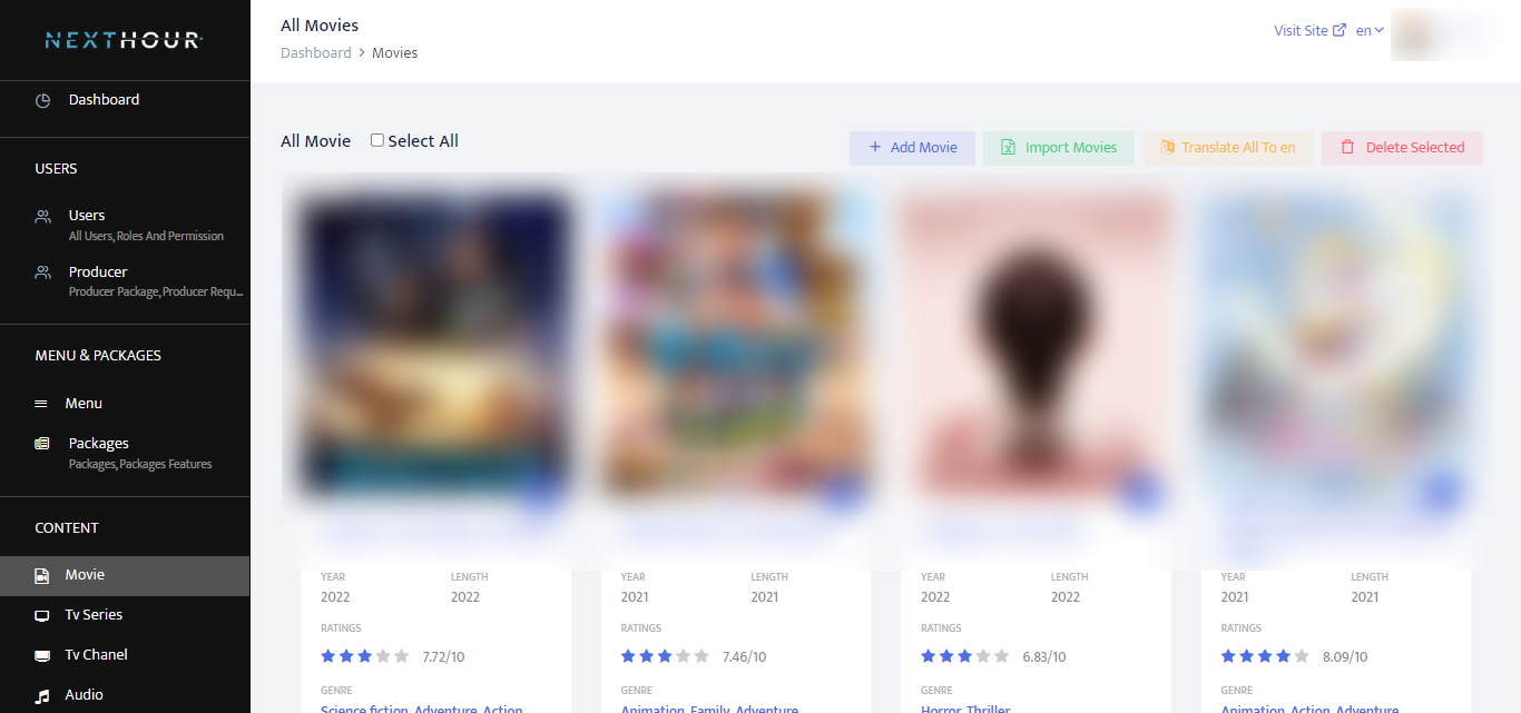 Next Hour - Movie Tv Show & Video Subscription Portal Cms Web and Mobile App by media-city