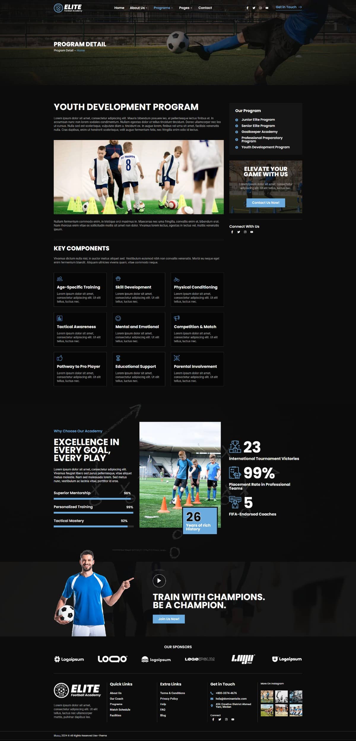 Elite - Football Academy Elementor Template Kit by Dex-Theme | ThemeForest
