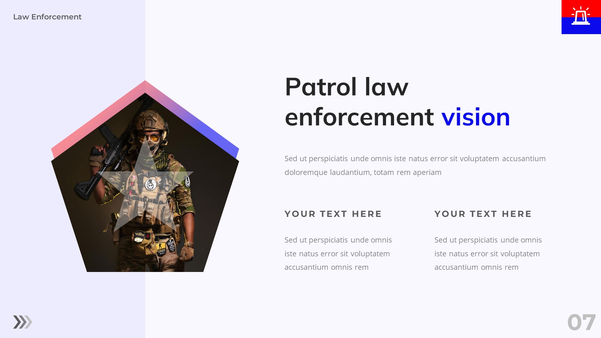 Patrol - Law Enforcement PowerPoint template, Presentation Templates