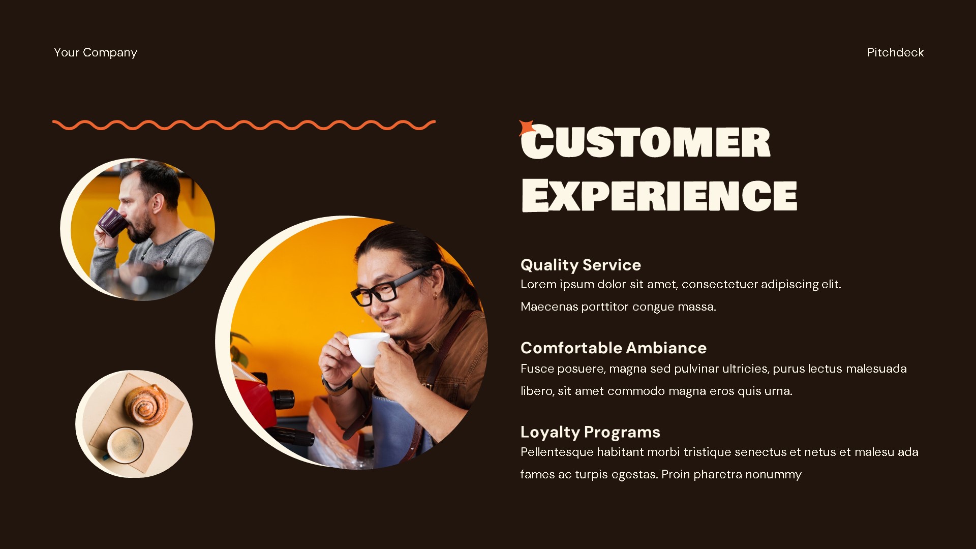Brown Orange Creative Coffee Shop Pitch Deck Powerpoint Presentation ...