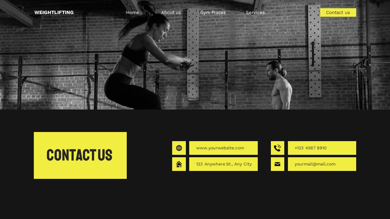Weightlifting - GYM Google Slide Templates, Presentation Templates