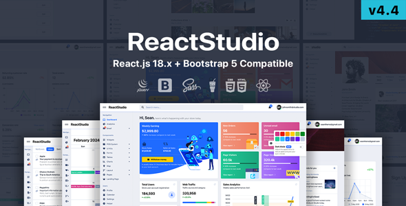 Studio - React 18 + HTML Admin Template by SeanTheme | ThemeForest