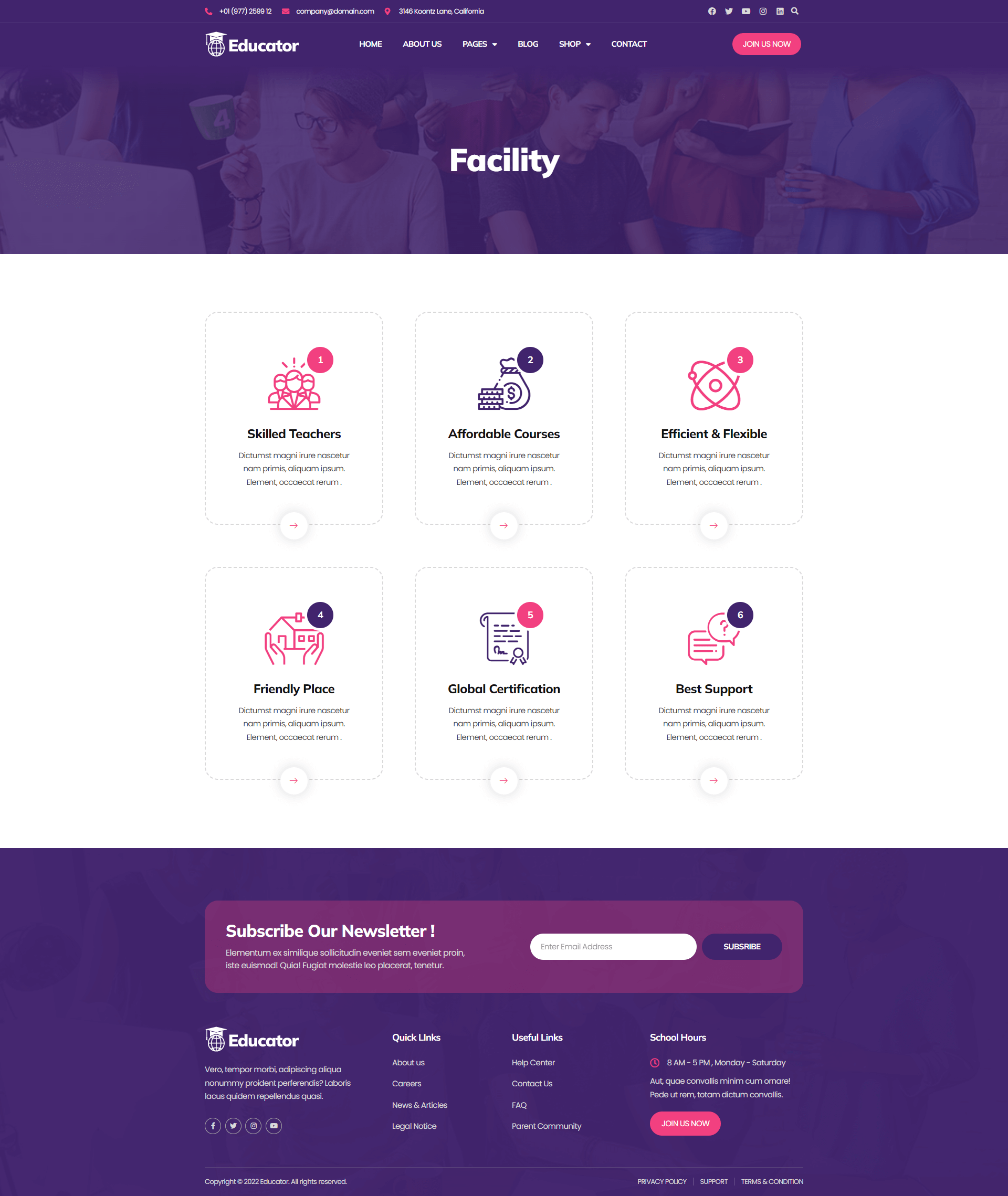 Educator – University & School Education Figma Template by bosathemes