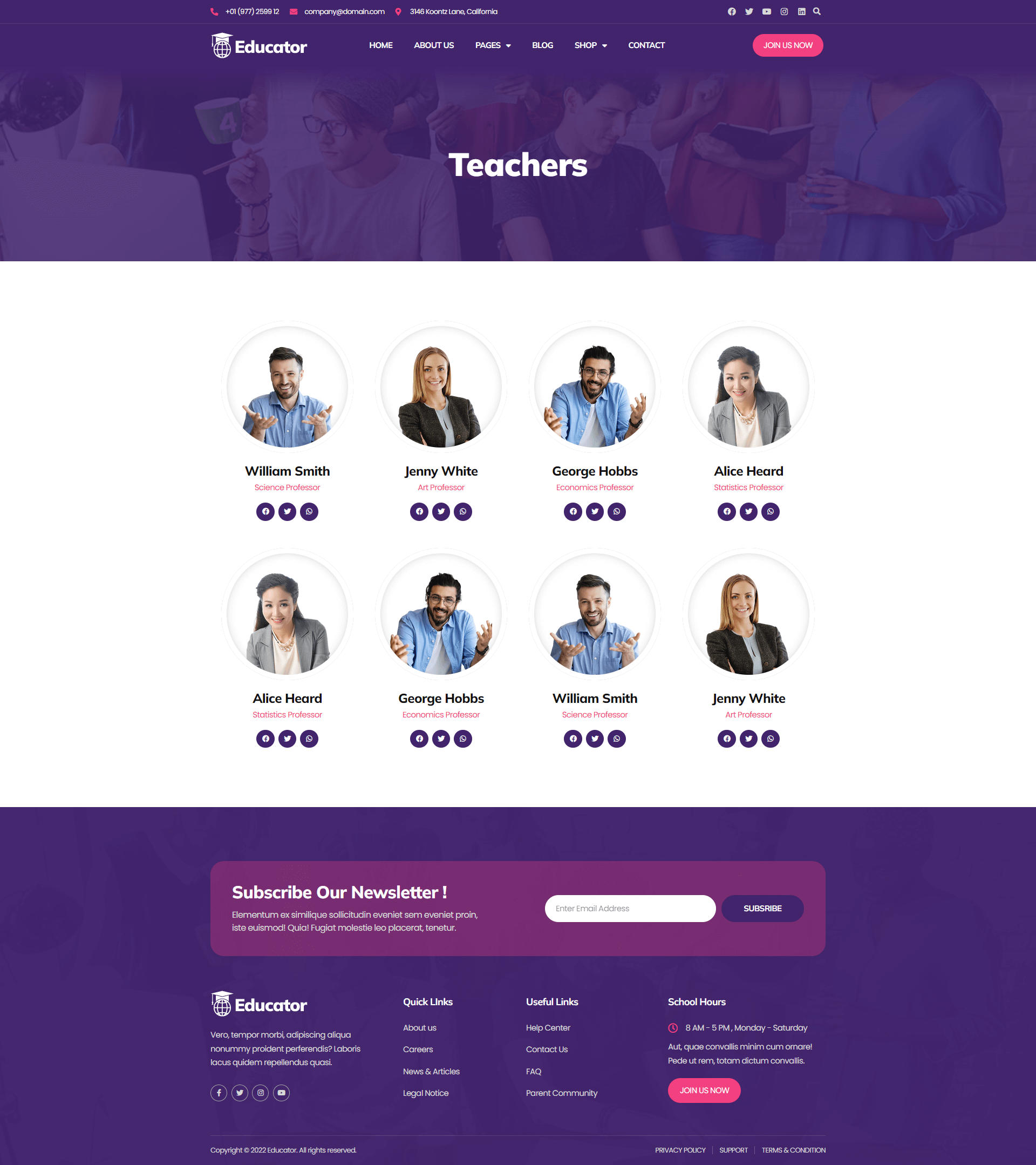 Educator – University & School Education Figma Template by bosathemes