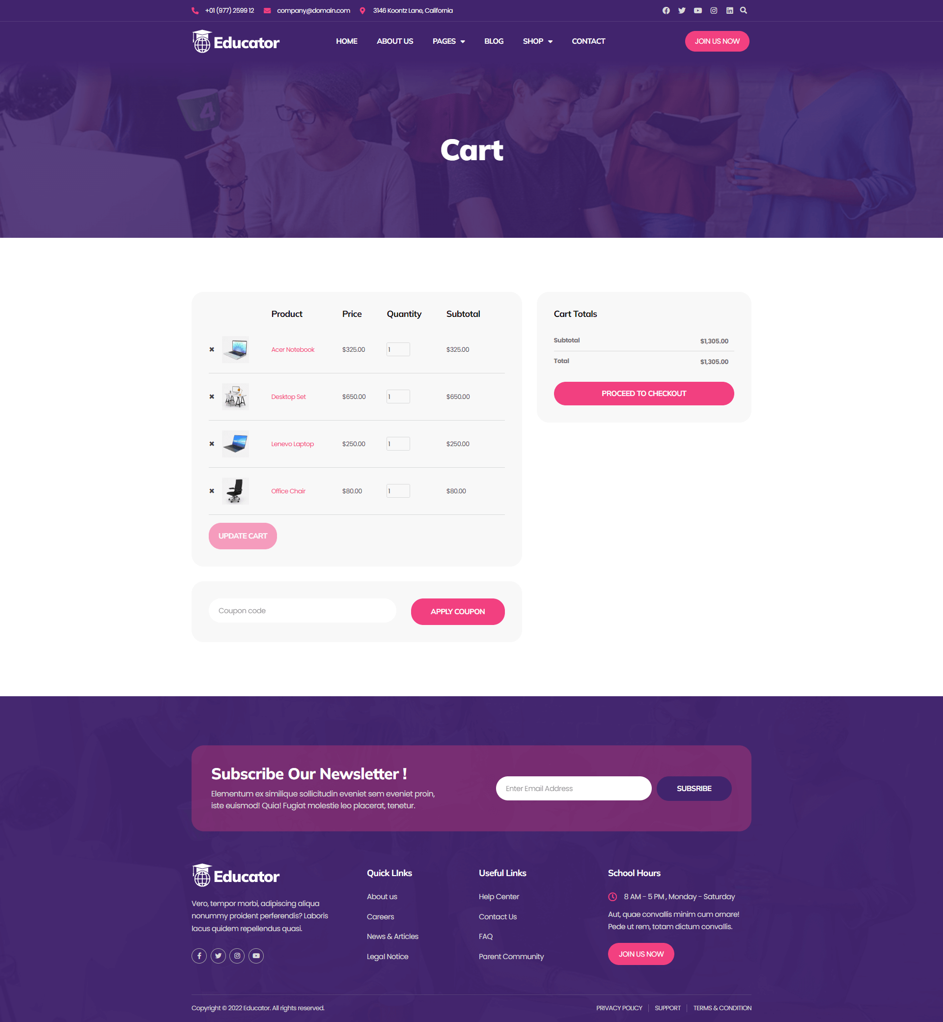 Educator – University & School Education Figma Template by bosathemes
