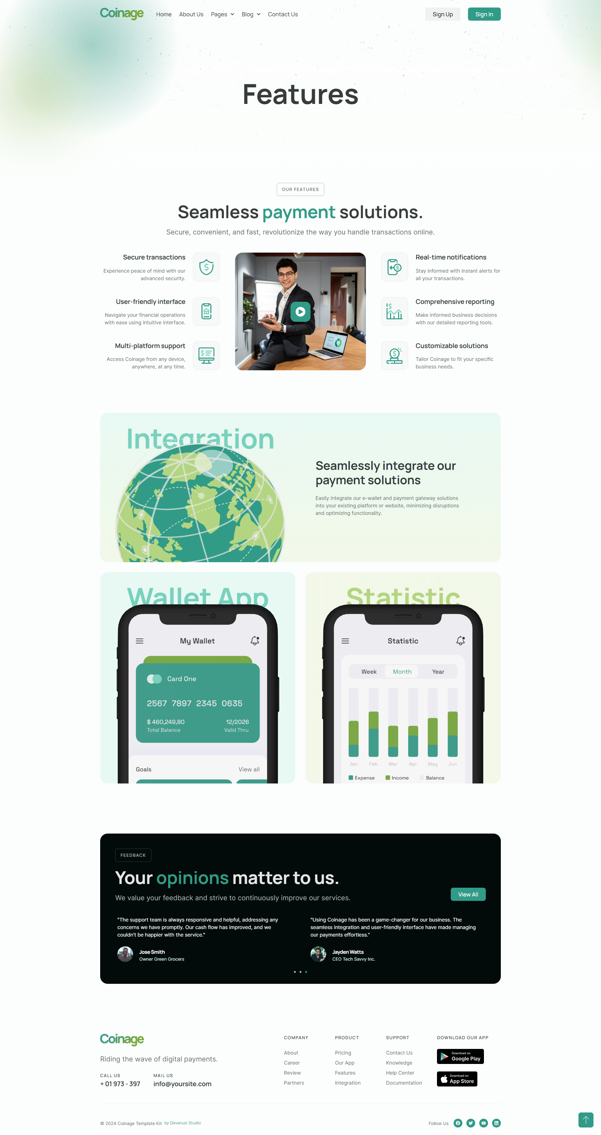 Coinage - E-Wallet & Payment Gateway Elementor Pro Template Kit by deverust