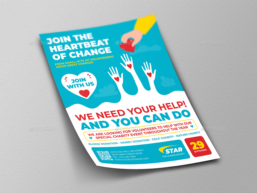 Volunteer Flyer Template Vol.3, Print Templates | GraphicRiver