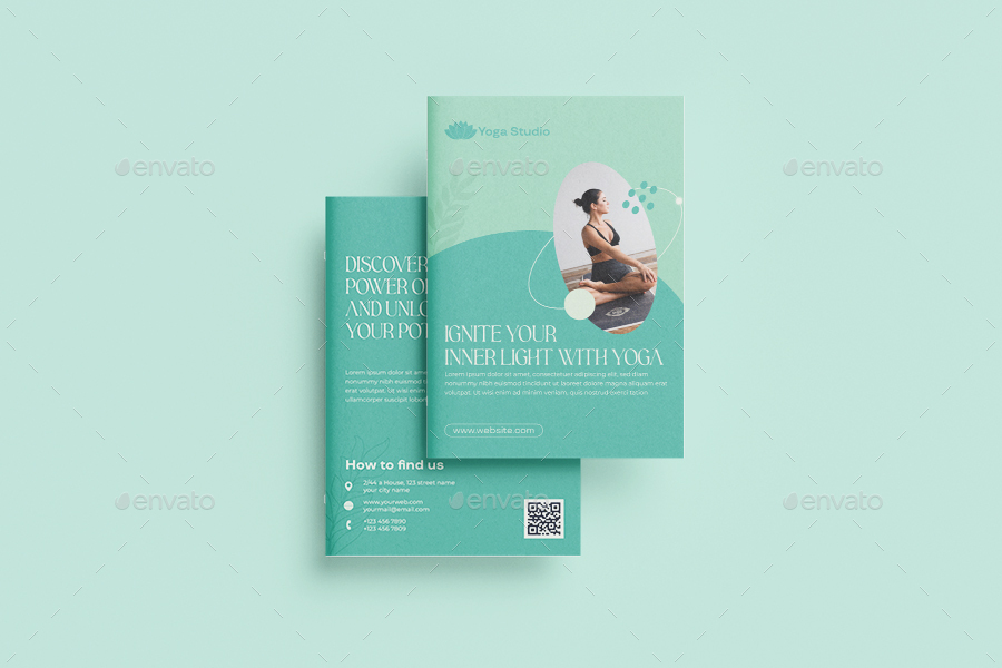 Yoga Bifold Brochure, Print Templates | GraphicRiver