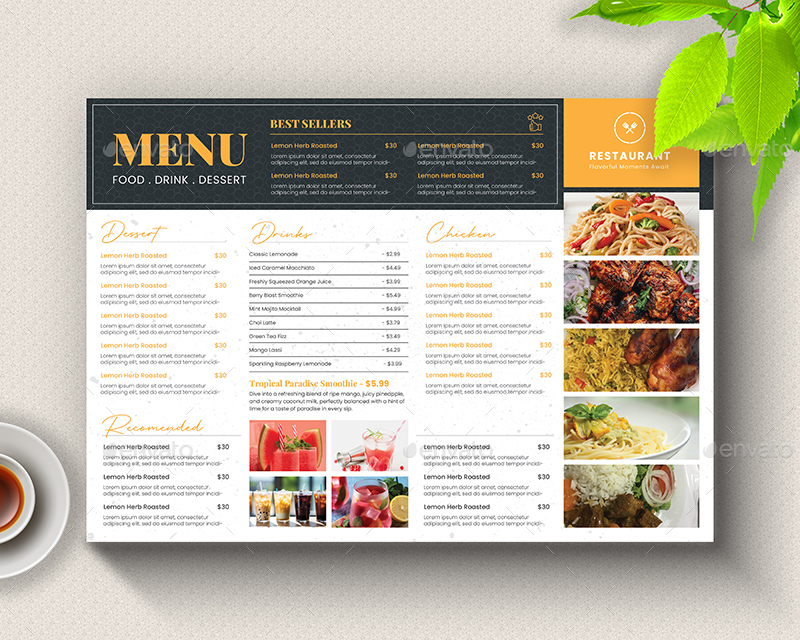 Simple Menu Board, Print Templates | GraphicRiver