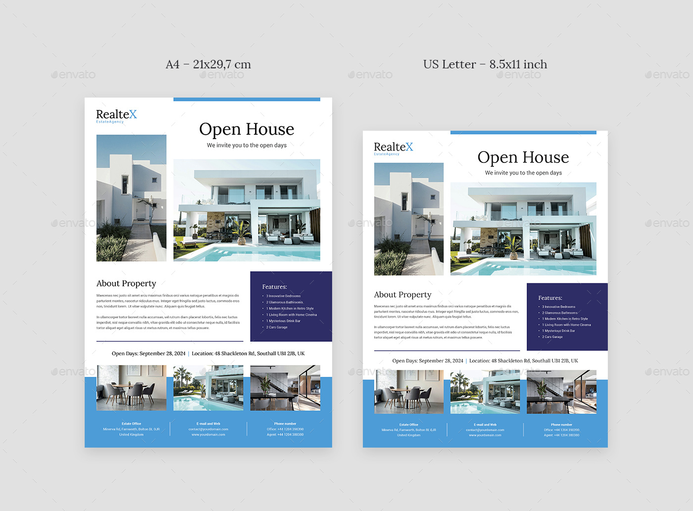 Realtex Estate Agency Flyer Template, Print Templates | GraphicRiver