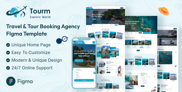 Tourm - Tour and Travel Agency Figma Template by themeholy | ThemeForest