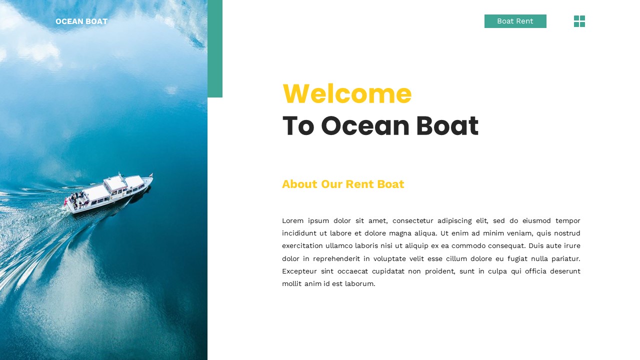 Ocean Boat - Boat Rent Powerpoint Templates, Presentation Templates