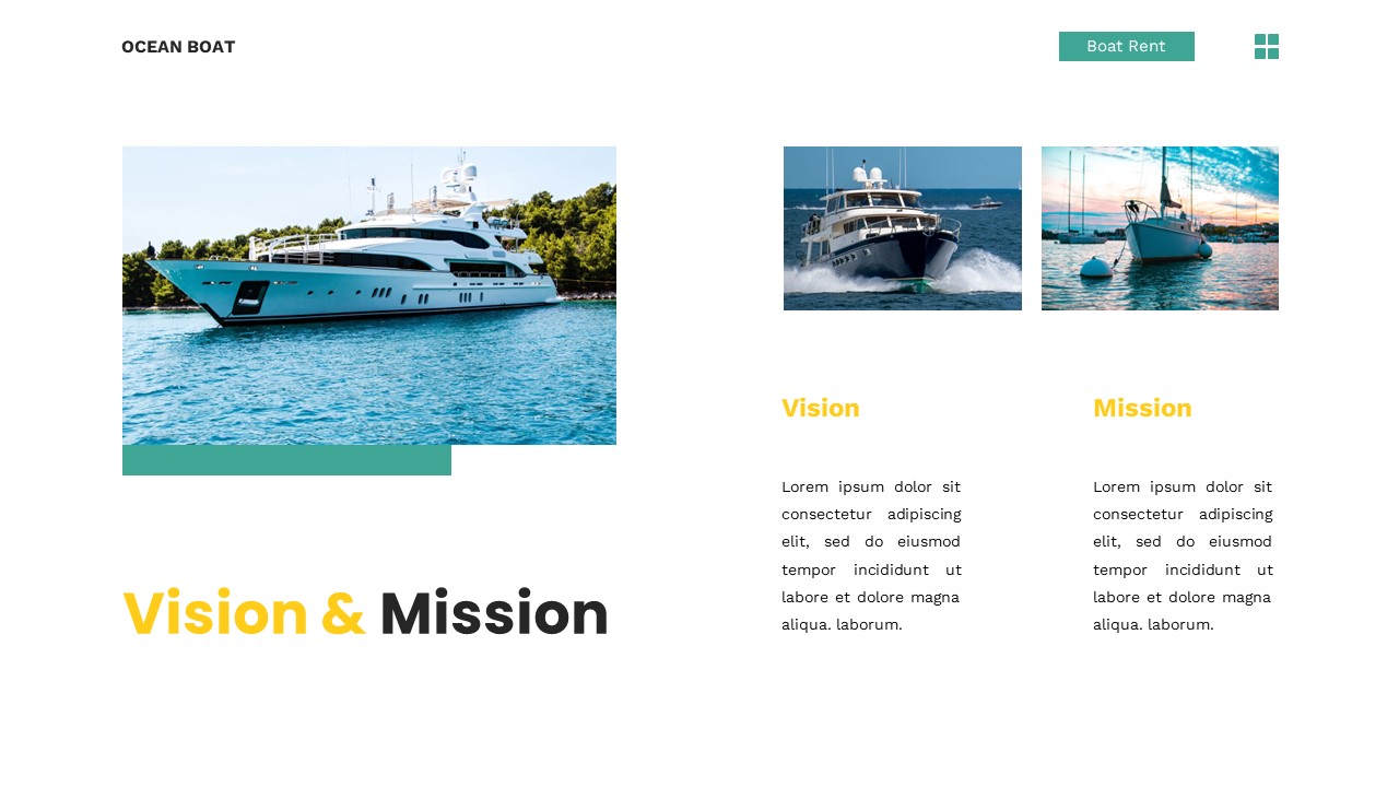 Ocean Boat - Boat Rent Powerpoint Templates, Presentation Templates