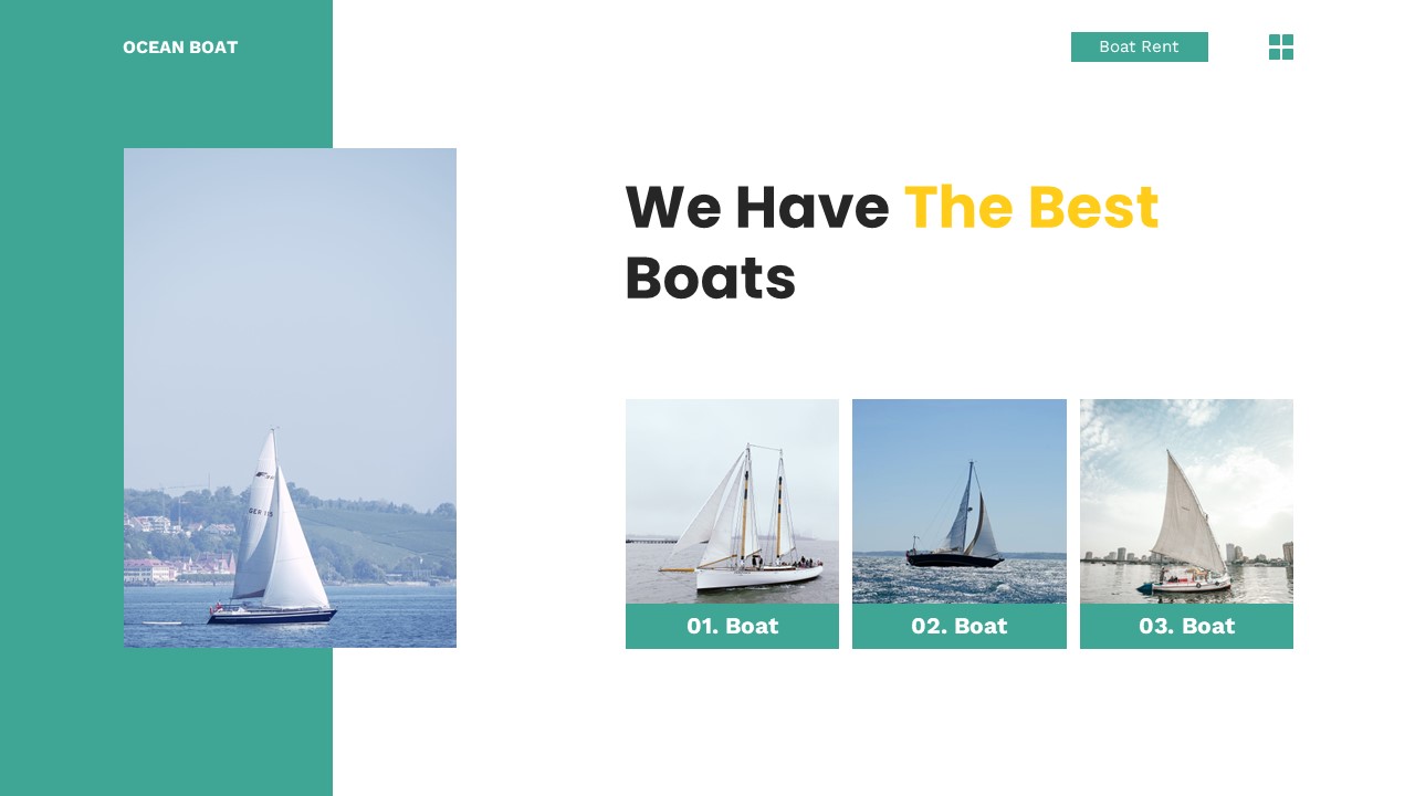 Ocean Boat - Boat Rent Powerpoint Templates, Presentation Templates