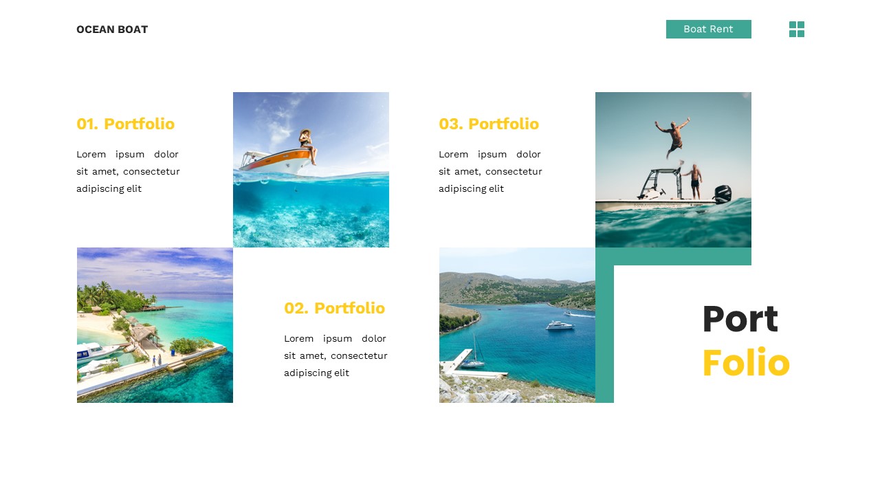 Ocean Boat - Boat Rent Powerpoint Templates, Presentation Templates