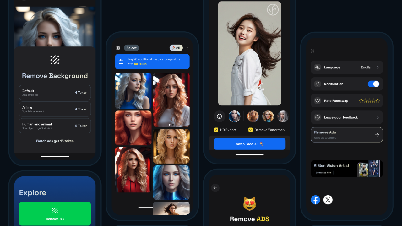 Morphify – AI Face Swap & Photo/Video Editor | Flutter Full Application + Admin Panel by izidev2023