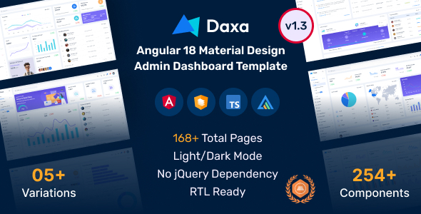 Daxa - Angular 18+ Material Design Admin Dashboard Template by HiBootstrap