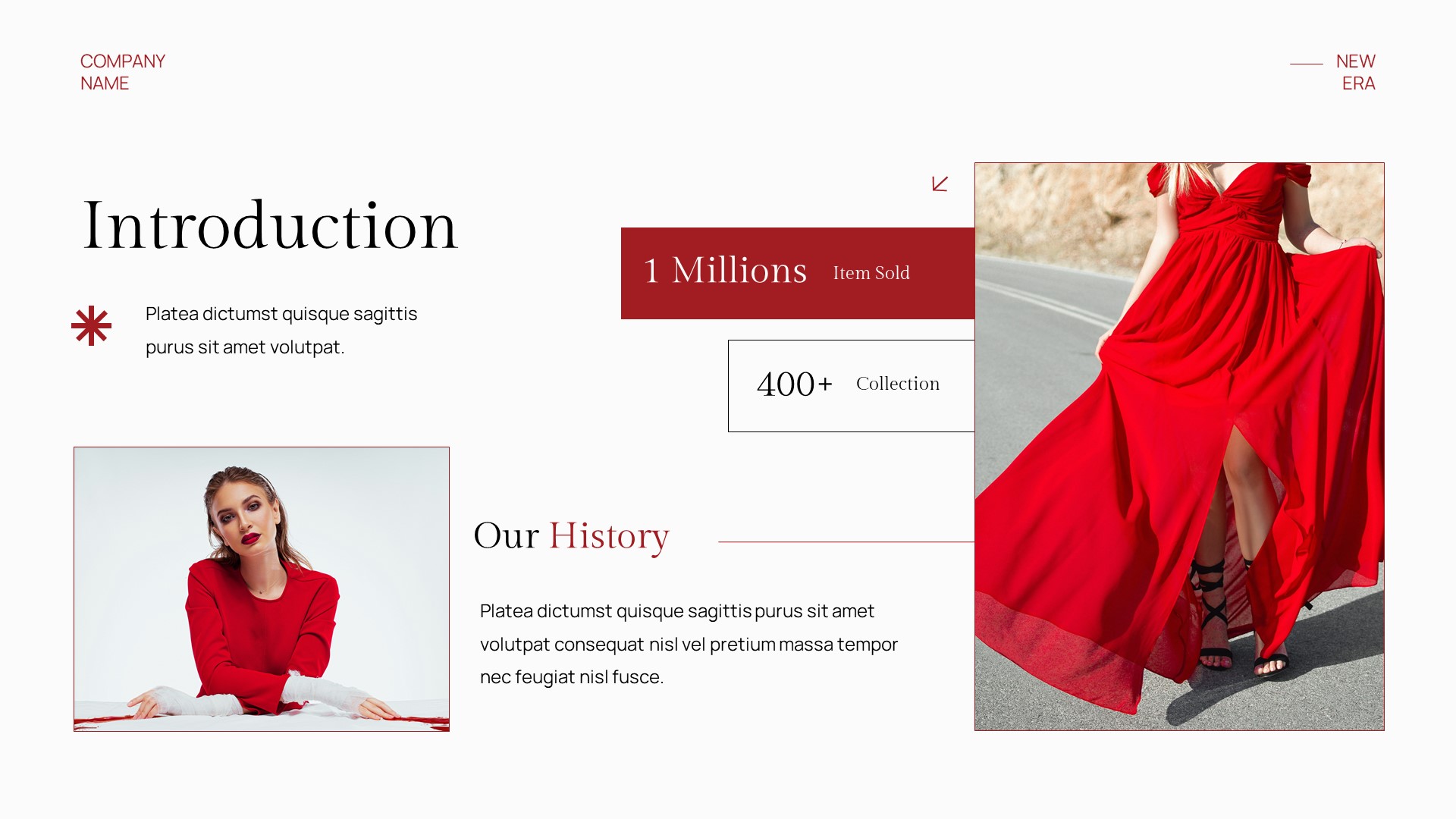 Red White Minimalist Simple Fashion Pitch Deck Template, Presentation ...
