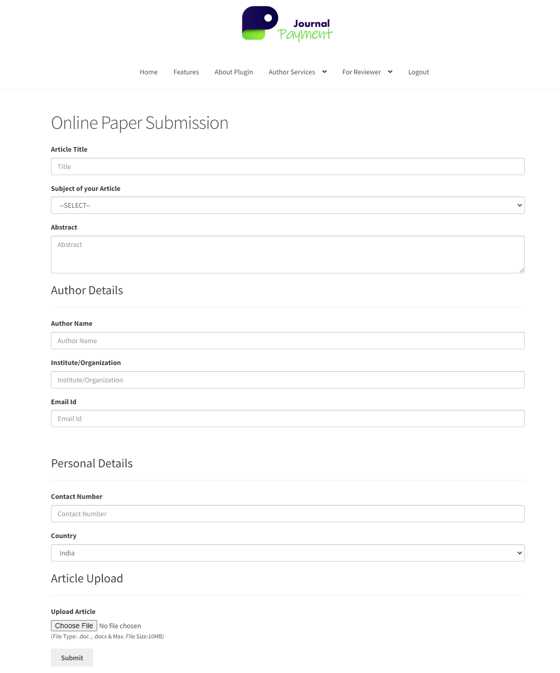 Journal Payment Wordpress Addon Plugin by hyvikk | CodeCanyon